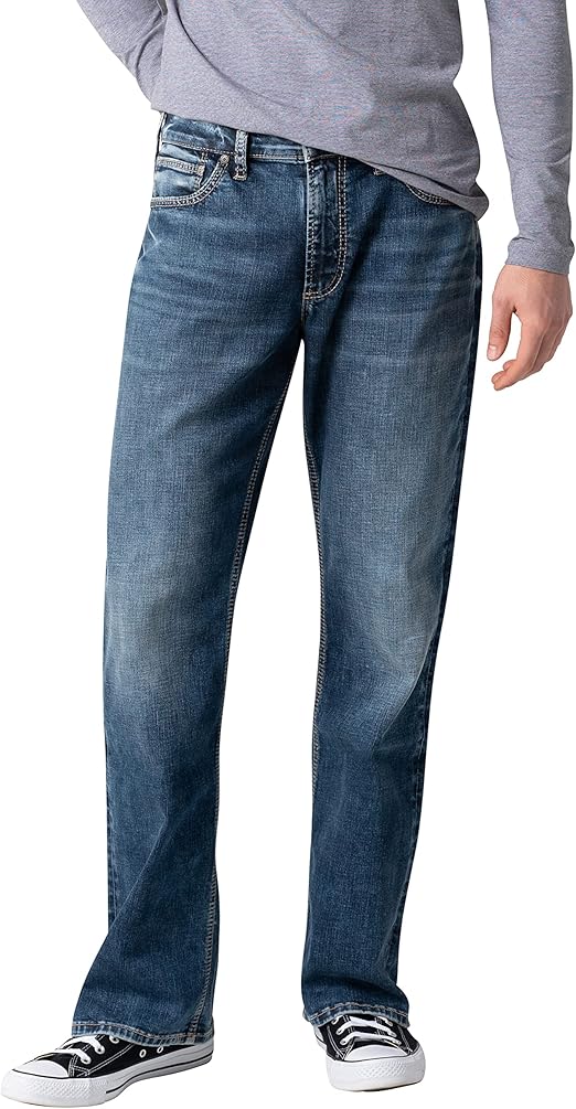 Silver Jeans Co. Men's Zac Relaxed Fit Straight Leg Jeans at Amazon Men ...