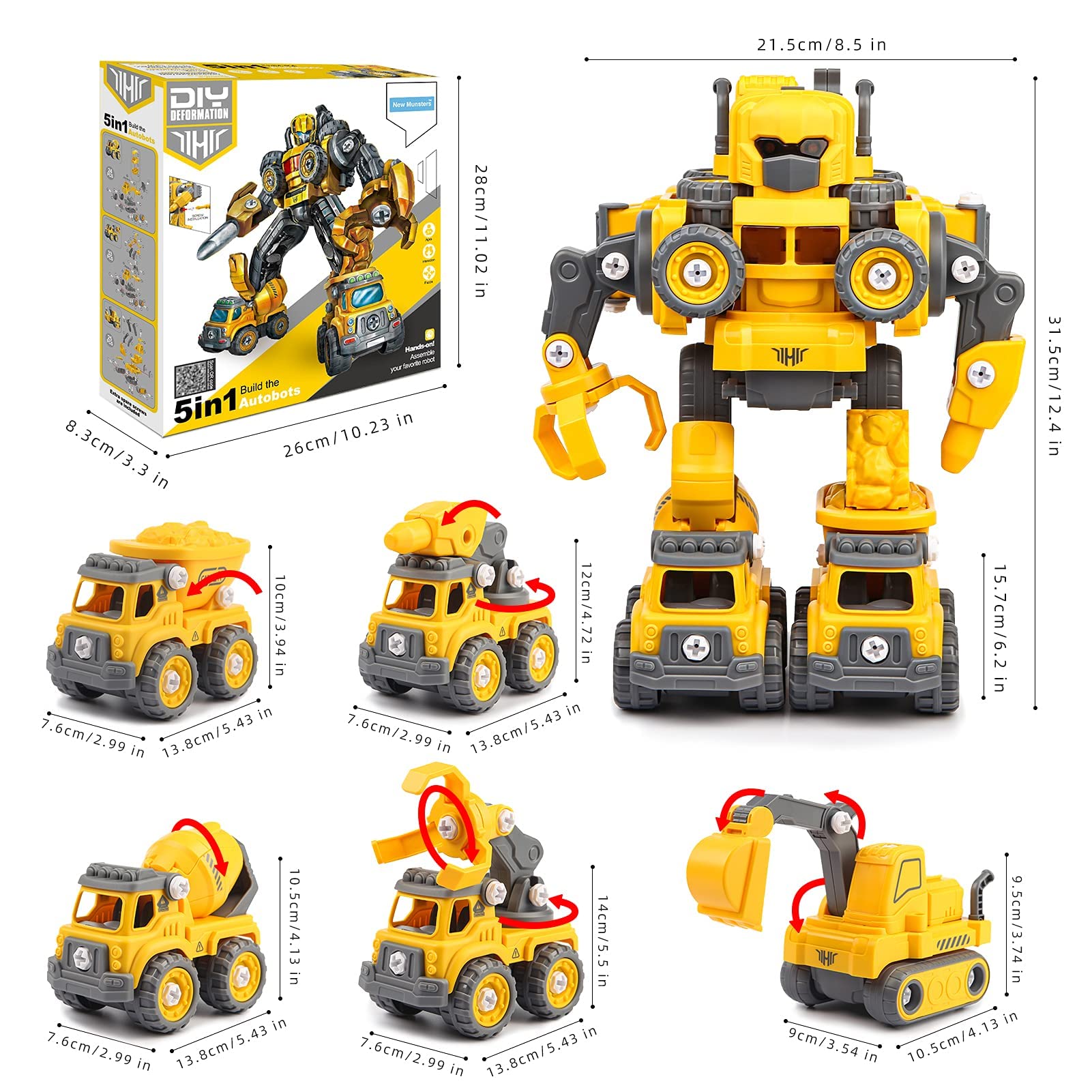 Robot Toys for 3 4 5 6 7 8 Year Old Boys - Take Apart Transform Robot ...