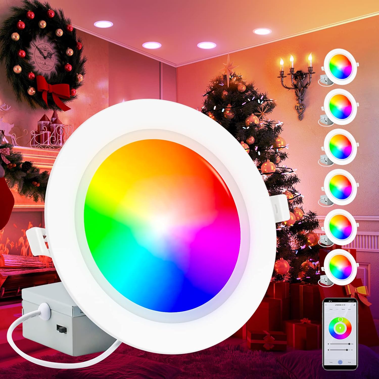 Iluminación empotrable LED inteligente de 6 pulgadas, luces empotrables ...