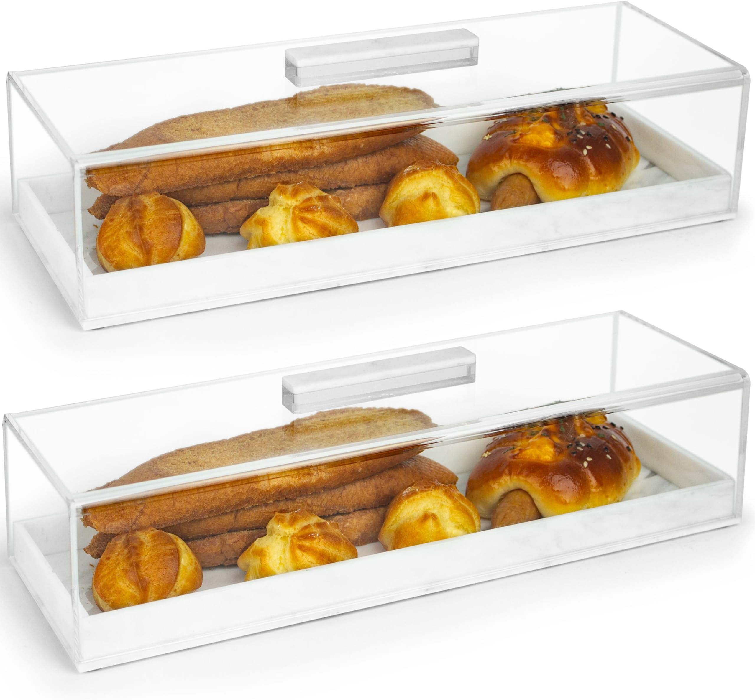 Amazon.com: 2PCS Acrylic Rectangular Cake Tray - Multifunctional Cake ...