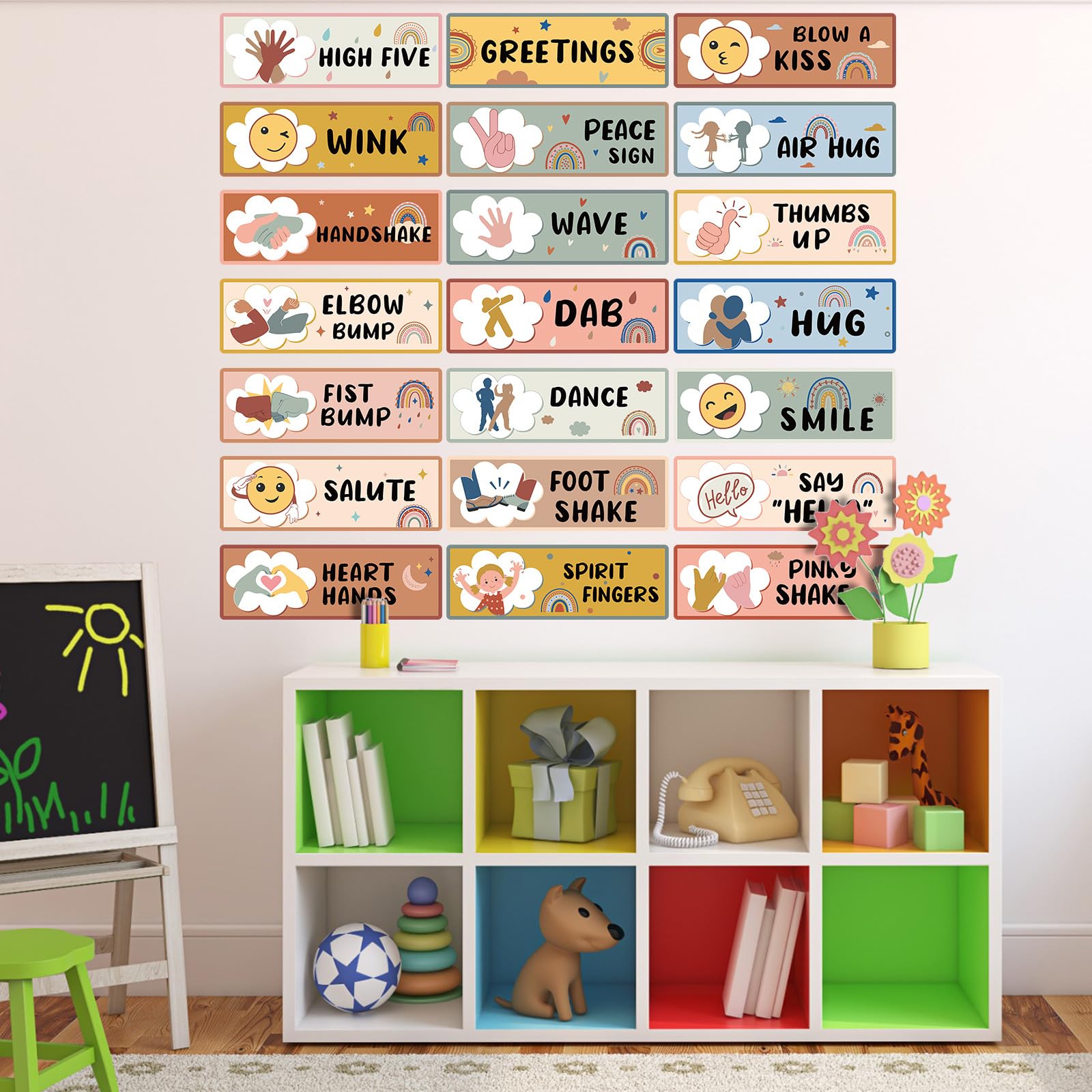 Snapklik.com : 21 Pcs Greeting Choice Classroom Rules Posters Boho ...