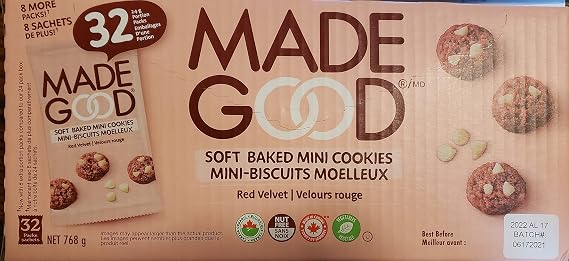 Made Good, Soft Baked Mini Cookies, Red Velvet, 32x 24g : Amazon.ca ...