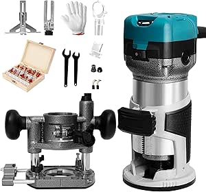 4 in 1 Wood Router Tool, 1.25-HP Compact Router With 6 Variable Speed ...