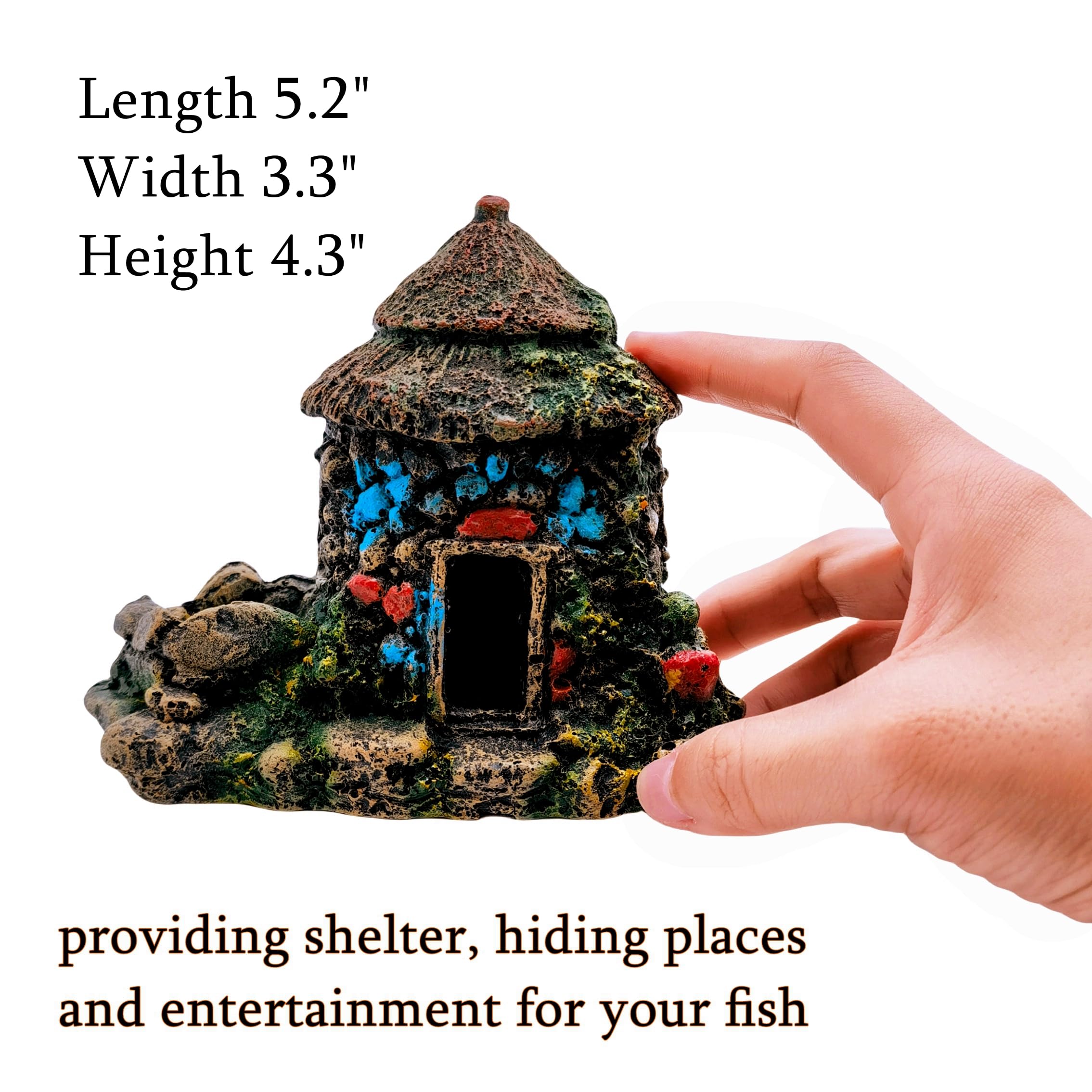 M2cbridge Aquarium Decorations Fish Hideout House Shelter Betta Cave ...