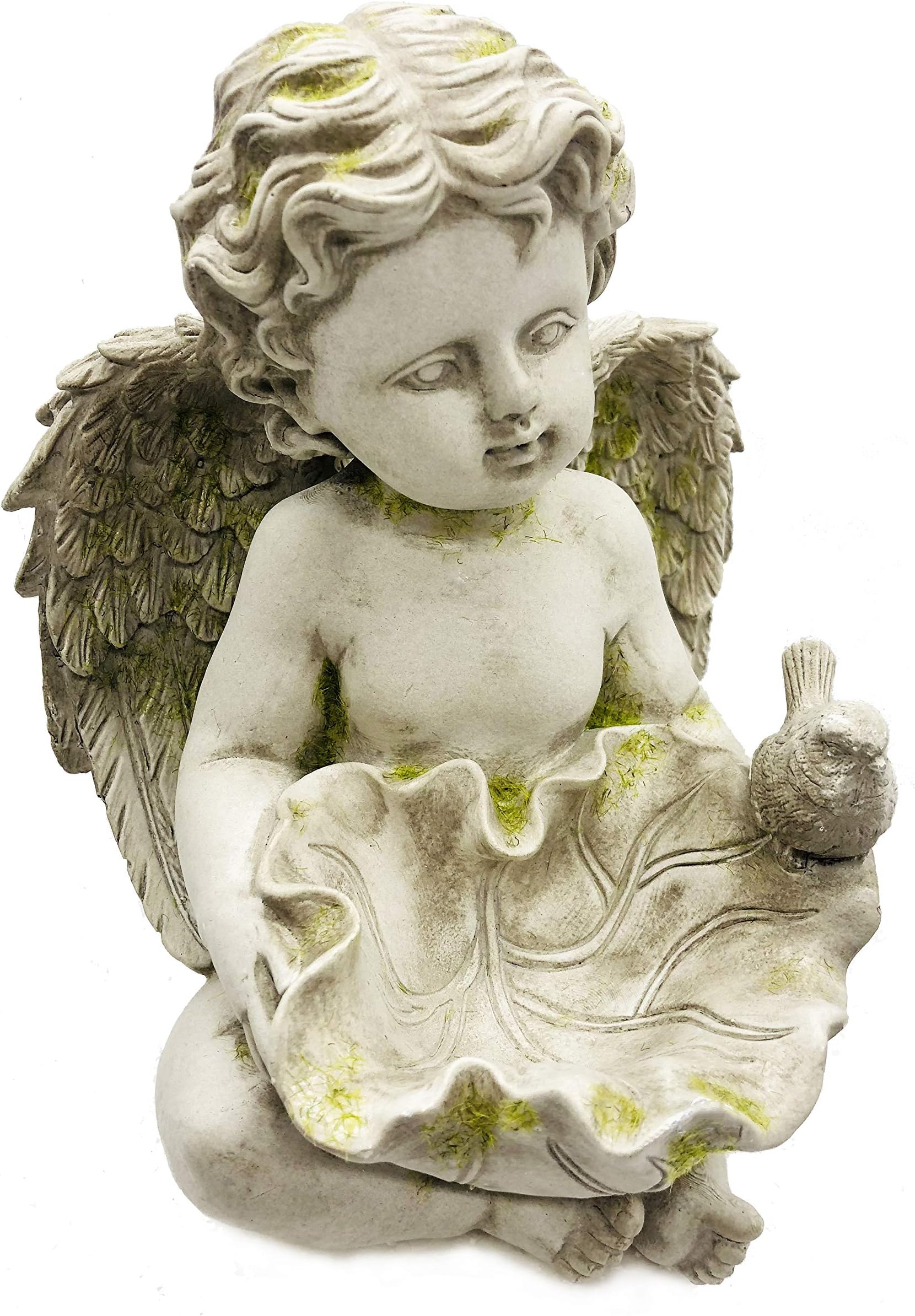 Amazon.com : Northlight 12.25" Sitting Angel Bird Feeder Outdoor Garden ...