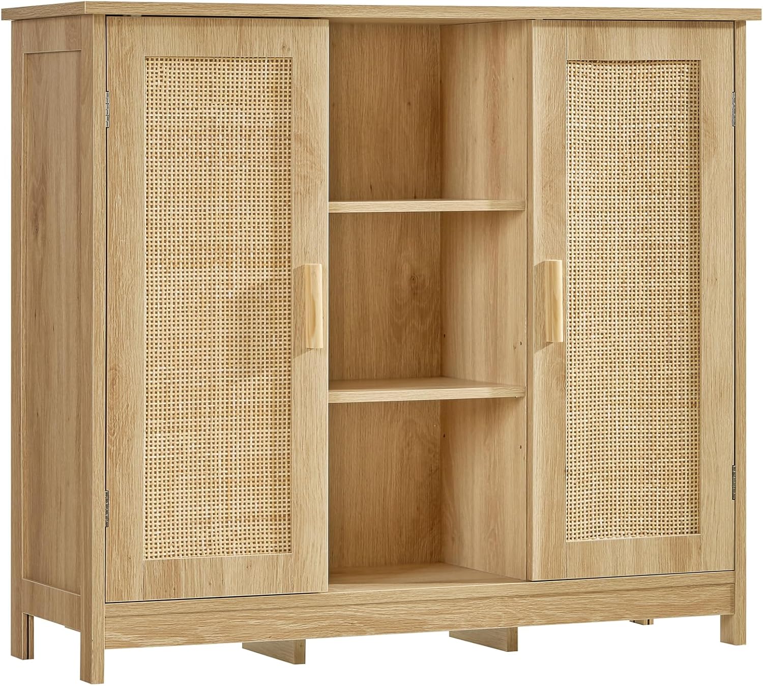 Amazon.com: Iwell Rattan Storage Cabinet with 4 Adjustable Shelves ...