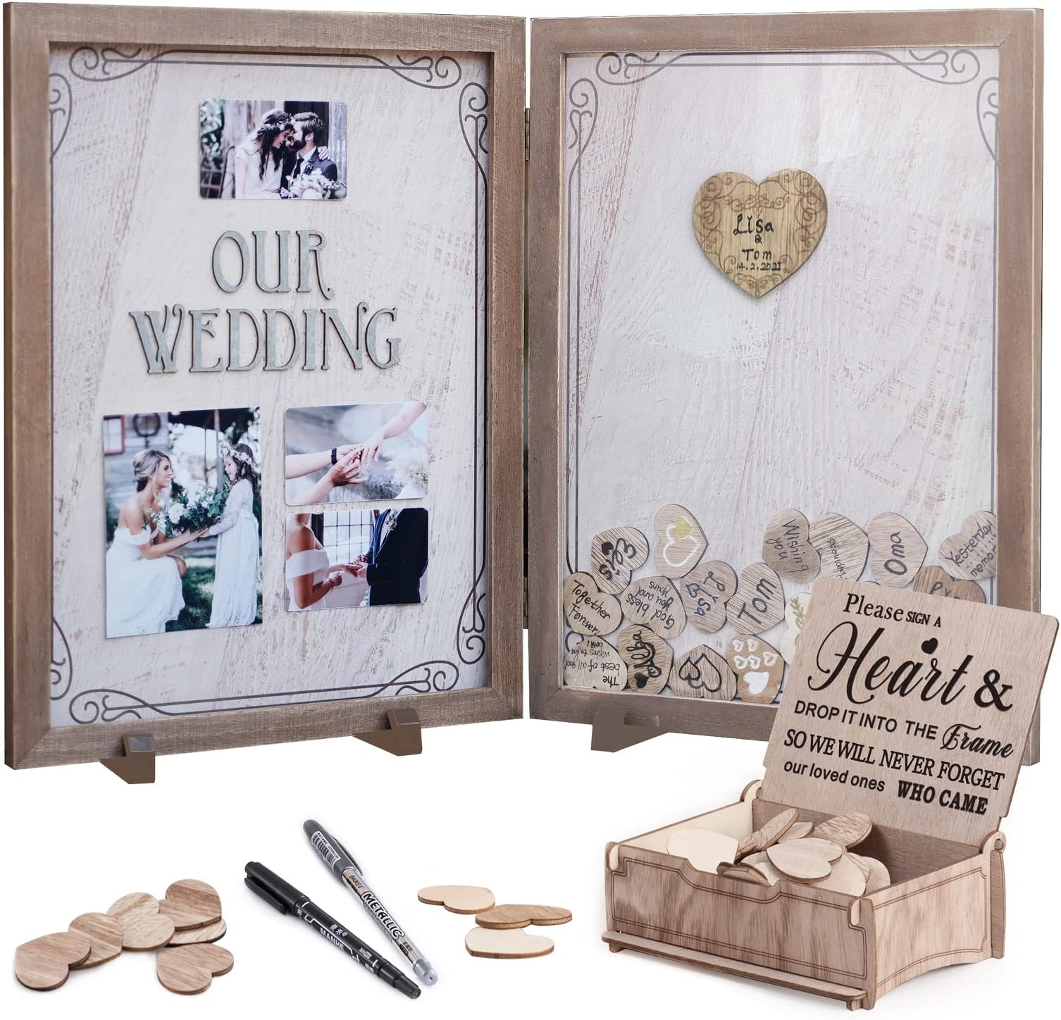 Amazon.com: DOUXAGE Wedding Guest Book Alternative White,Guest Book ...