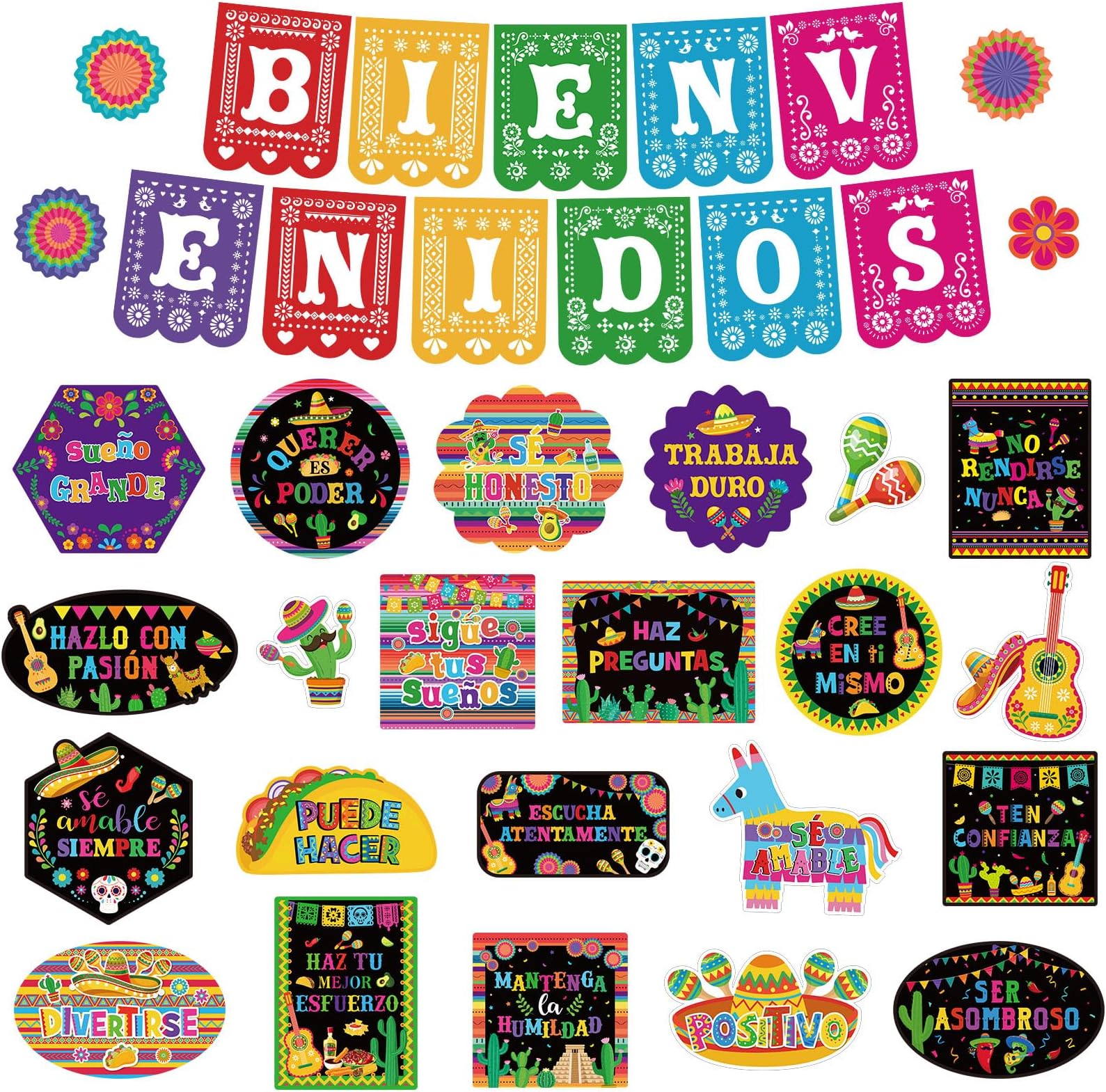 Amazon.com : Pasimy 37 Pcs Hispanic Heritage Month Bulletin Board Set ...
