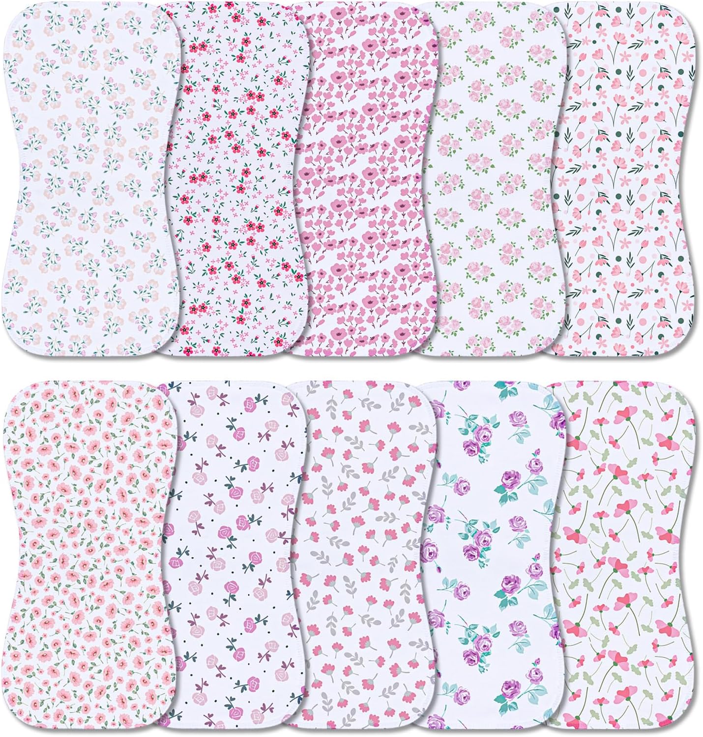 Amazon.com: Benoxine 10-Pack Burp Cloths for Baby Boys and Girls ...