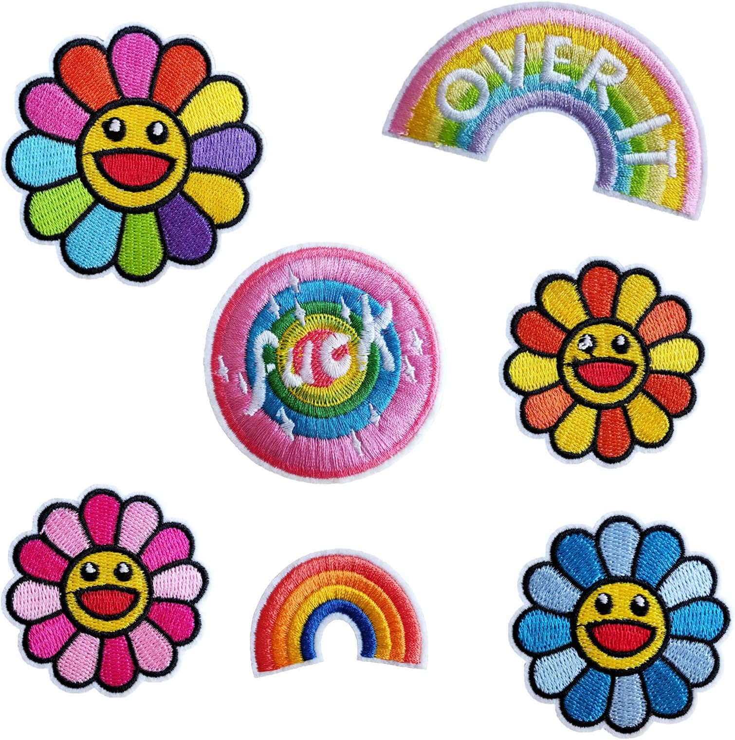 Amazon.com: 24 Pack Smiley Face Patches Sunflower Colorful Happy Smile ...
