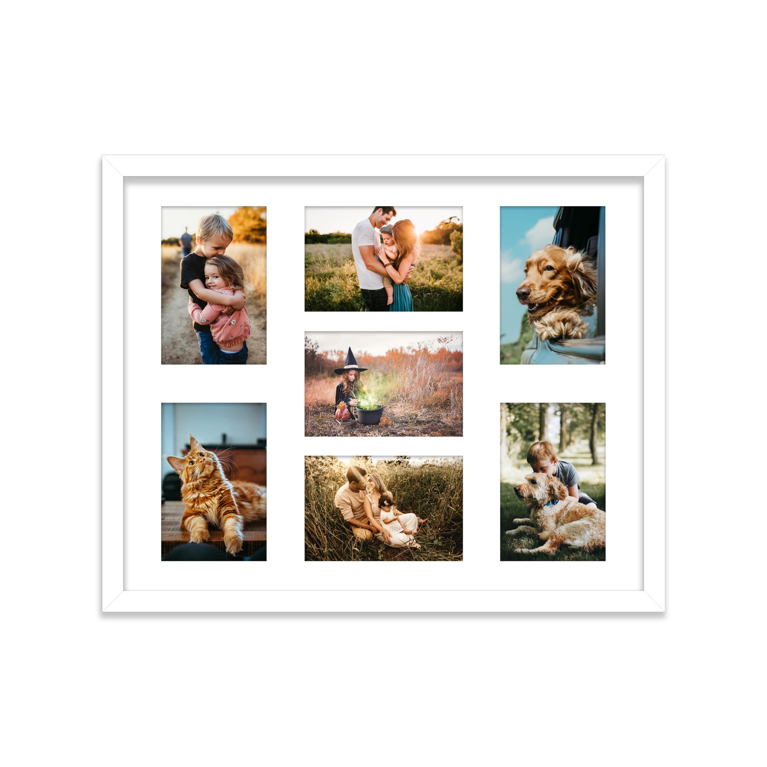 20x16 Inch 7 Opening Photo Collage Frame, Display Seven 6x4 Inch Photos ...