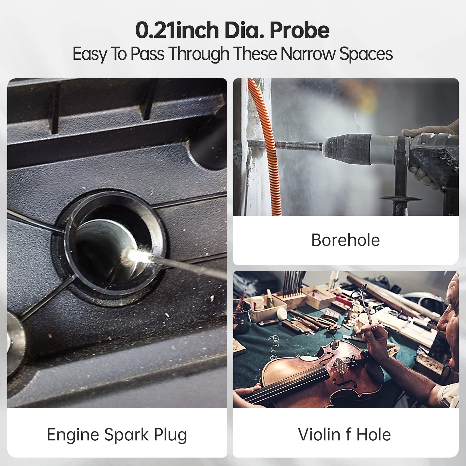 5.5mm Endoscope Camera with Light, Teslong Mechanic Borescope ...