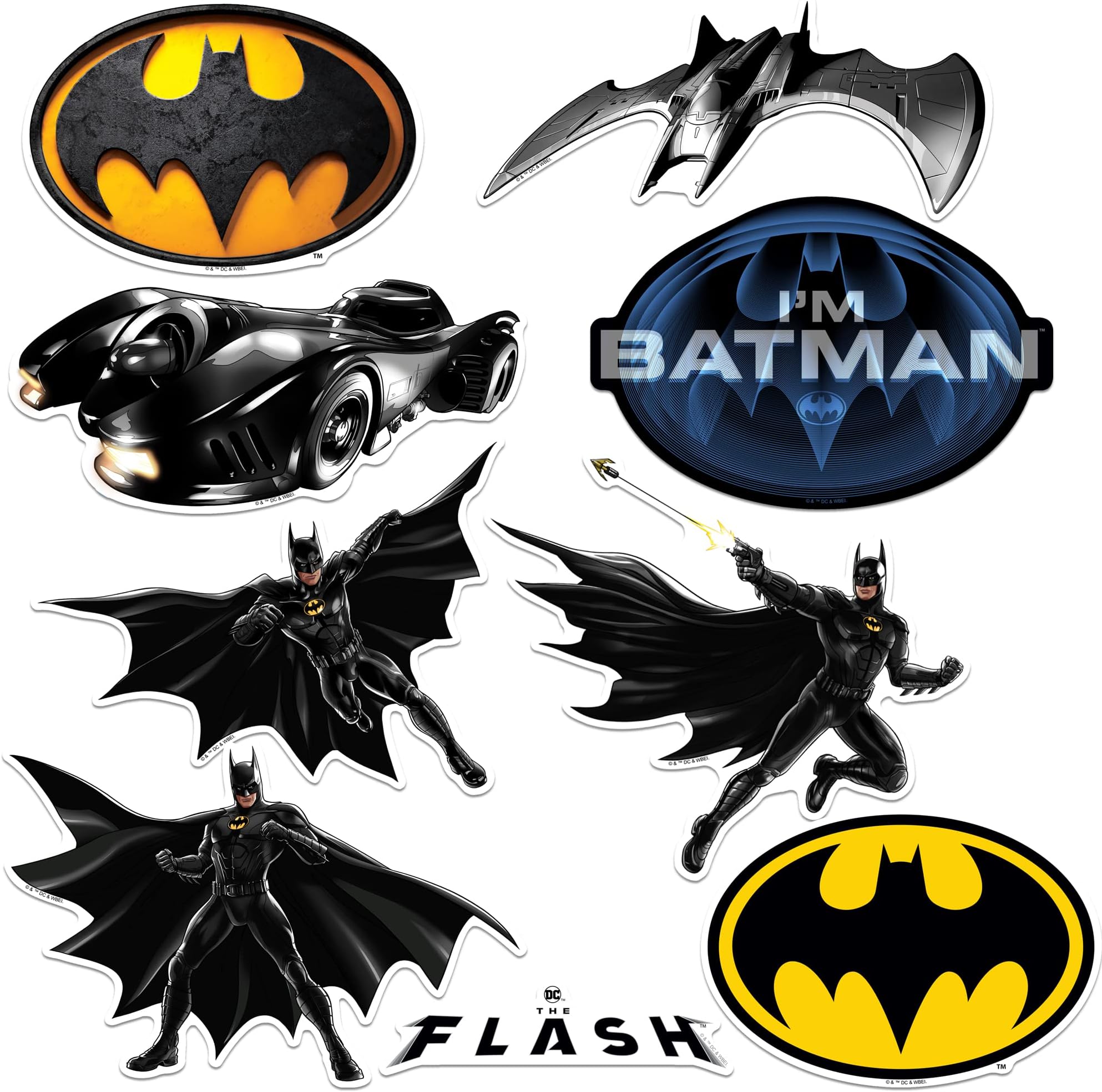 Amazon.com: The Flash 2023 Batman Vinyl Large Deluxe Stickers Variety ...