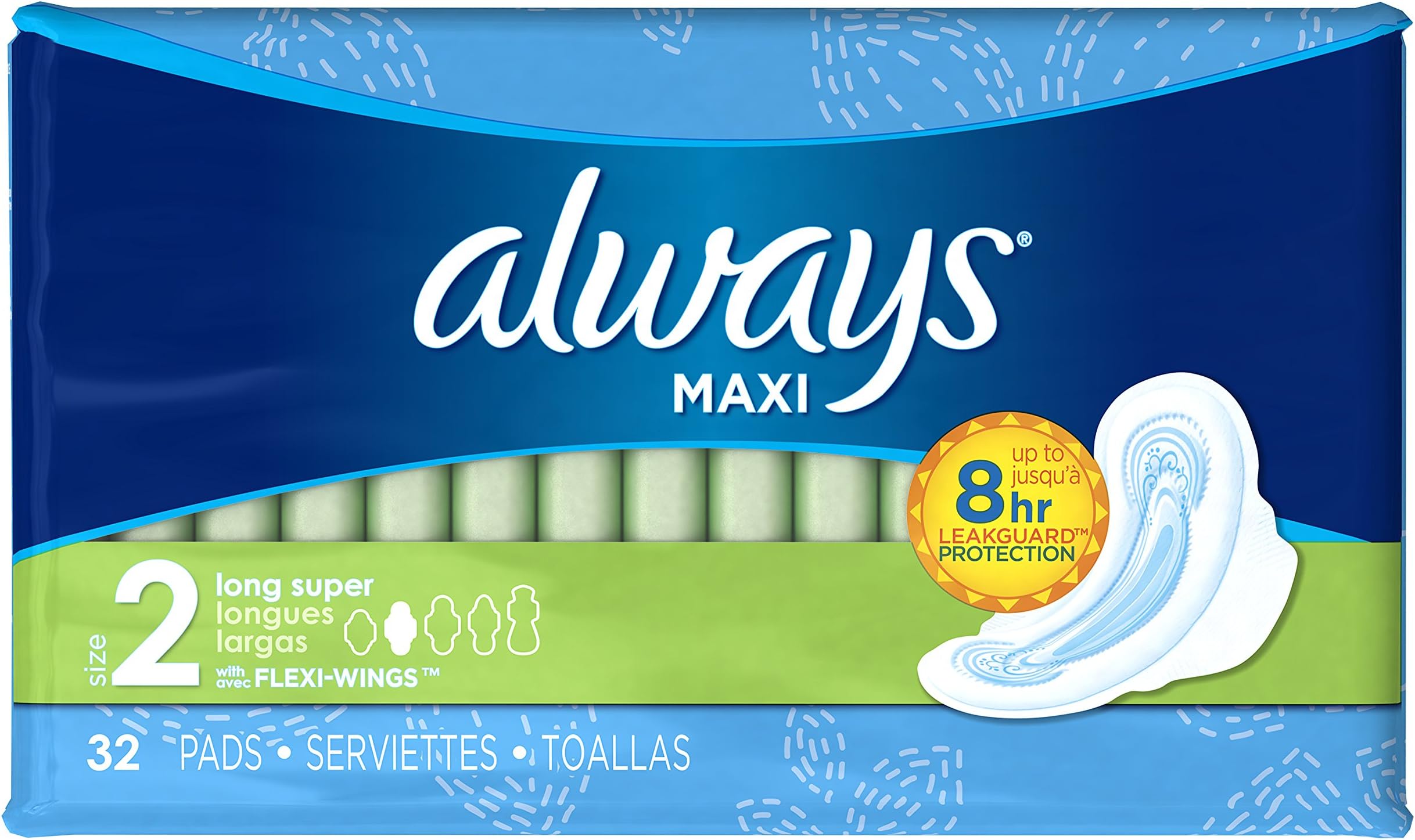 Amazon.com: Always Maxi Overnight Pads with Wings, Size 5, Extra Heavy ...