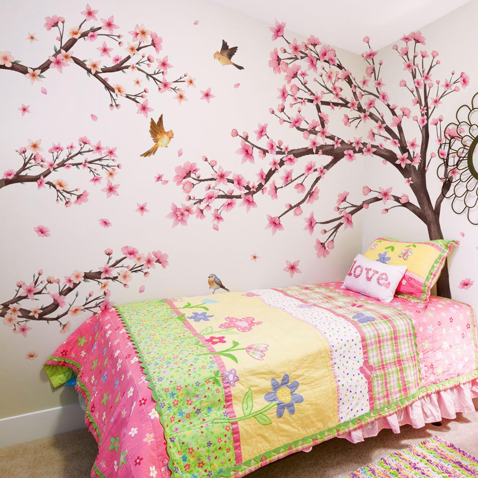 Amazon.com: Large Cherry Blossom Tree Wall Stickers Pink Flower Tree ...
