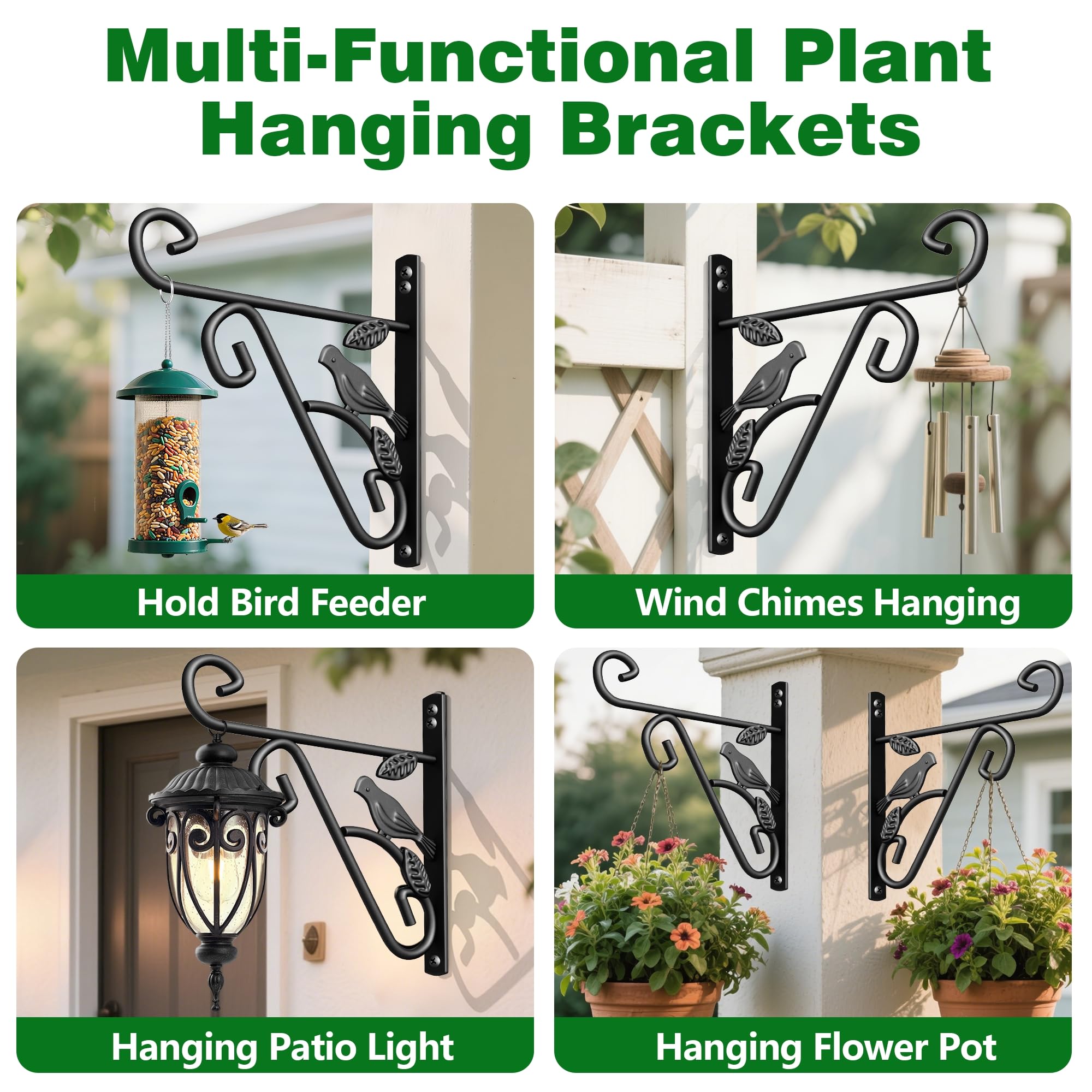 Snapklik.com : 2 Pack Hanging Plant Hanger Outdoor 10 Inch Metal ...