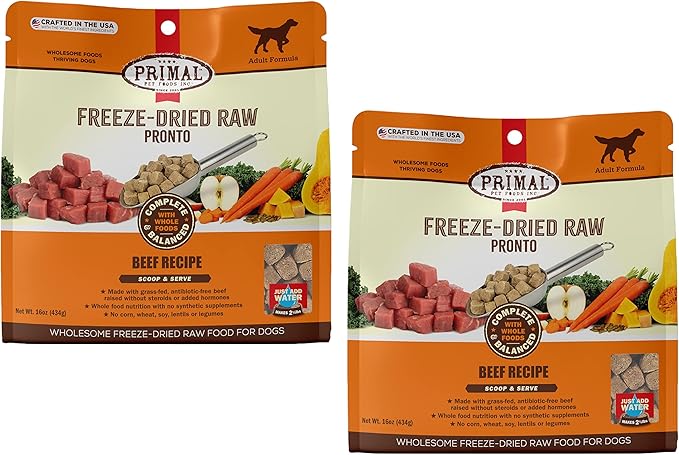 Amazon.com : Primal Freeze Dried Dog Food Pronto, Beef; Scoop & Serve ...