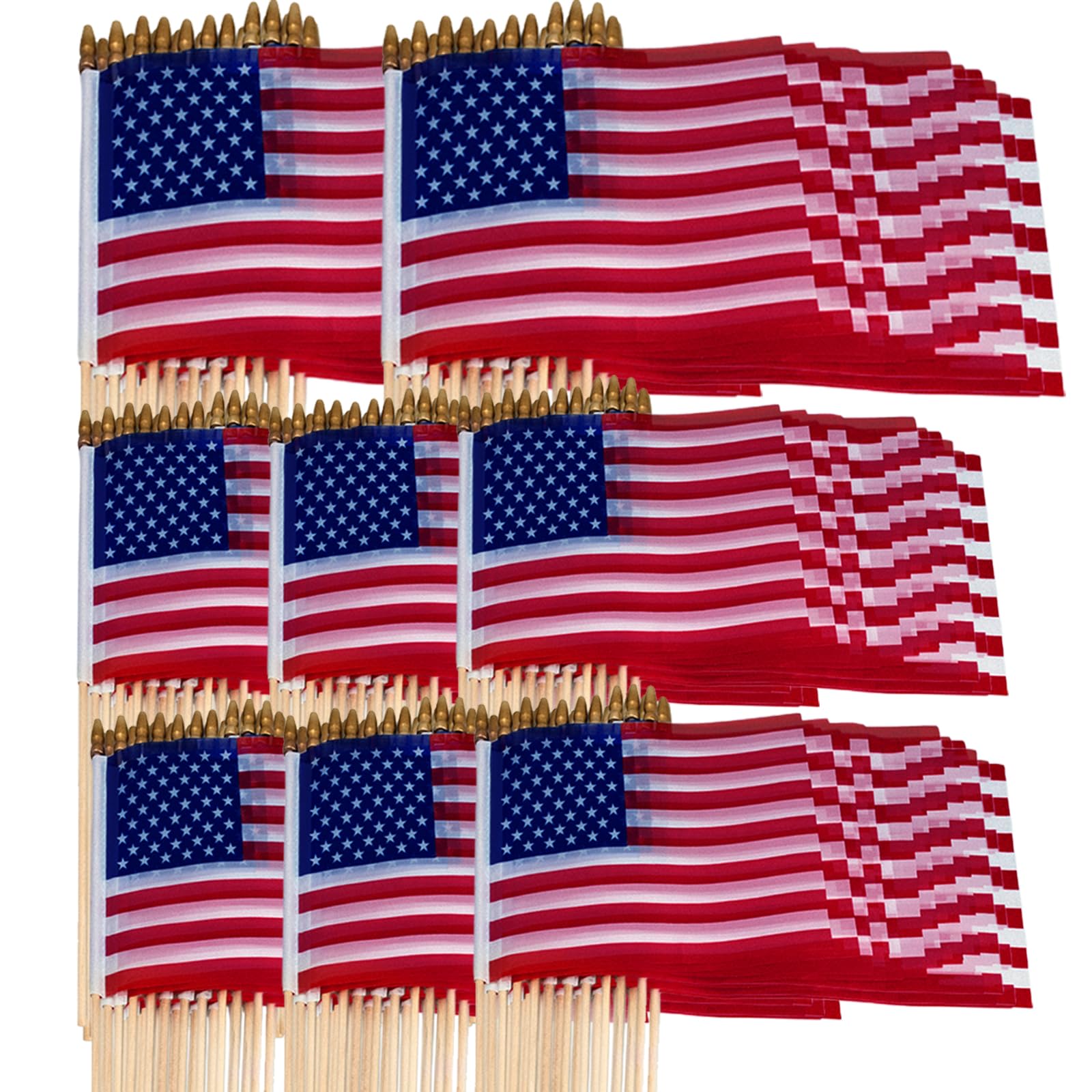 Amazon.com : 210 Pcs Small American Flags on Stick - 5x8 Inch Mini ...