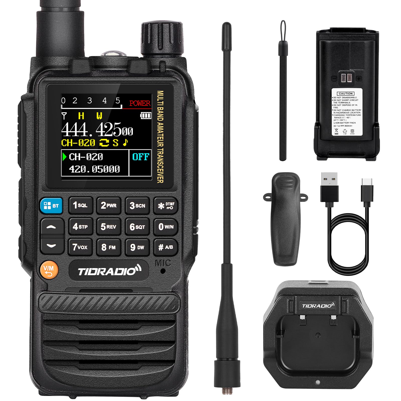 TIDRADIO TD-H3 Ham Radio Transceiver, Airband Two Way Radio Scanner ...