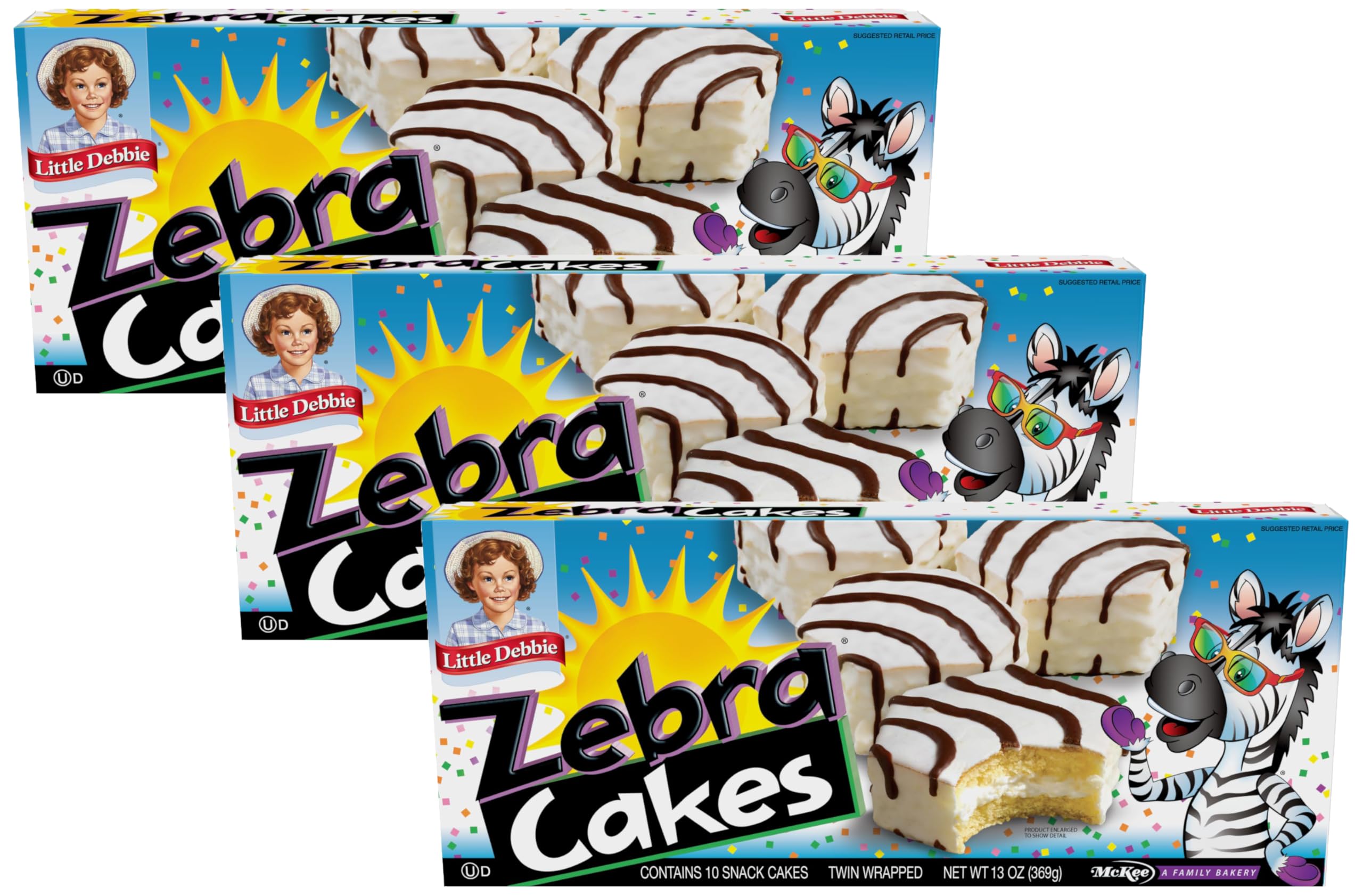 Amazon.com: Little Debbie Zebra Cakes, 10 Twin-Wrapped Cakes, 13.0 OZ ...