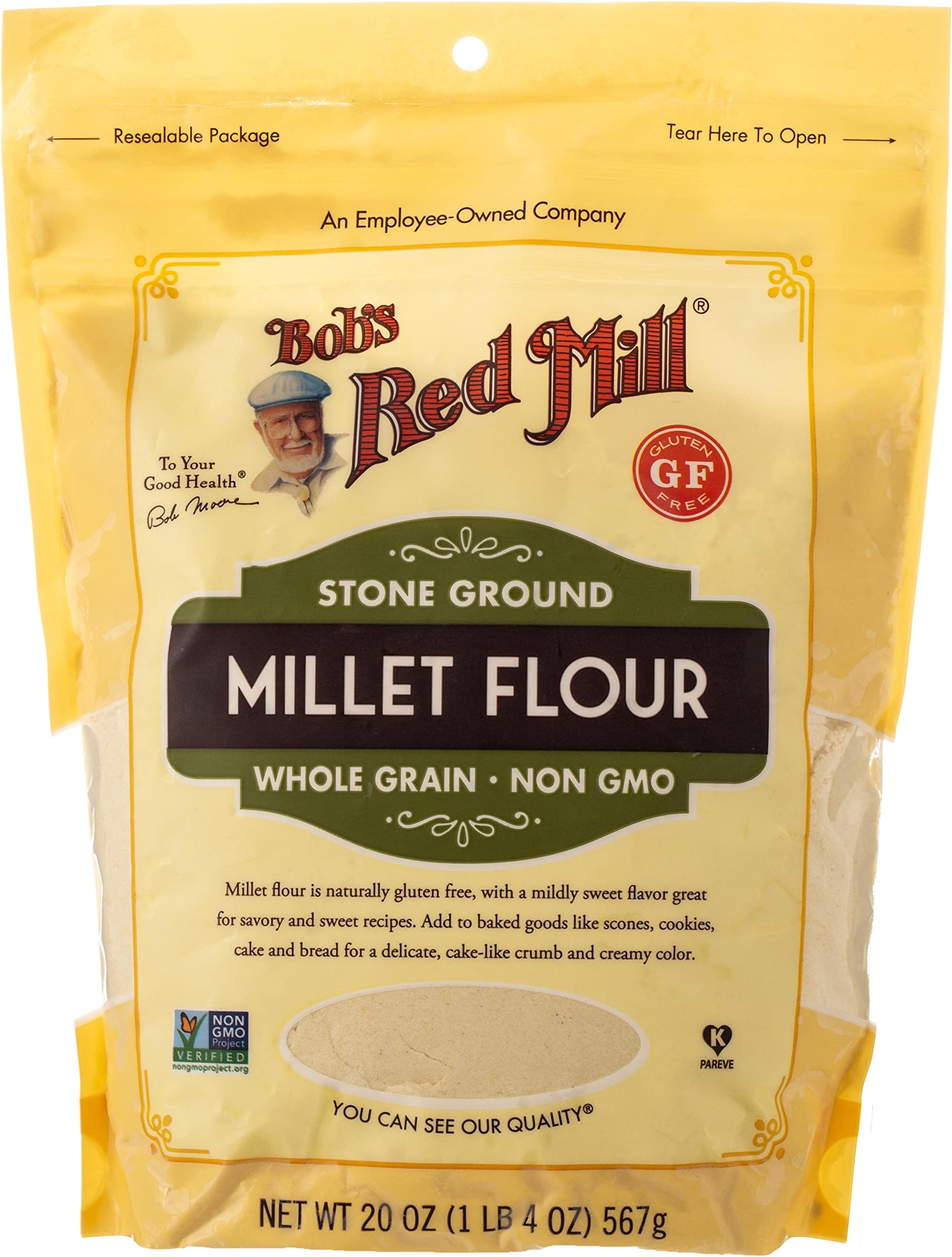 Amazon.com : Bob's Red Mill Millet Flour, 20-ounce (Pack of 1 ...