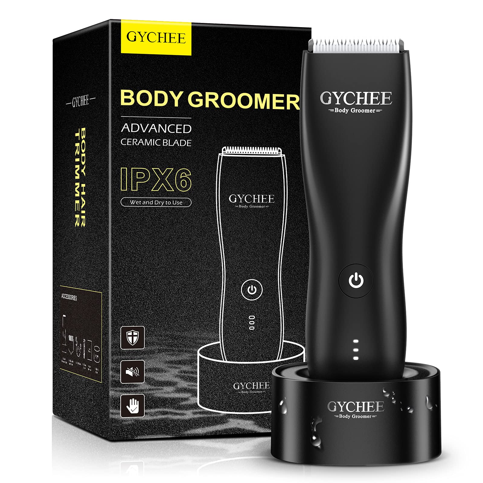 Electric Pubic Hair Trimmer for Men - Ergonomic Body Groomer Razor for ...