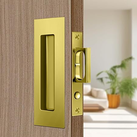 Eegoowa Pocket Door Hardware - Hidden Flush Handle, Heavy-Duty Sliding ...