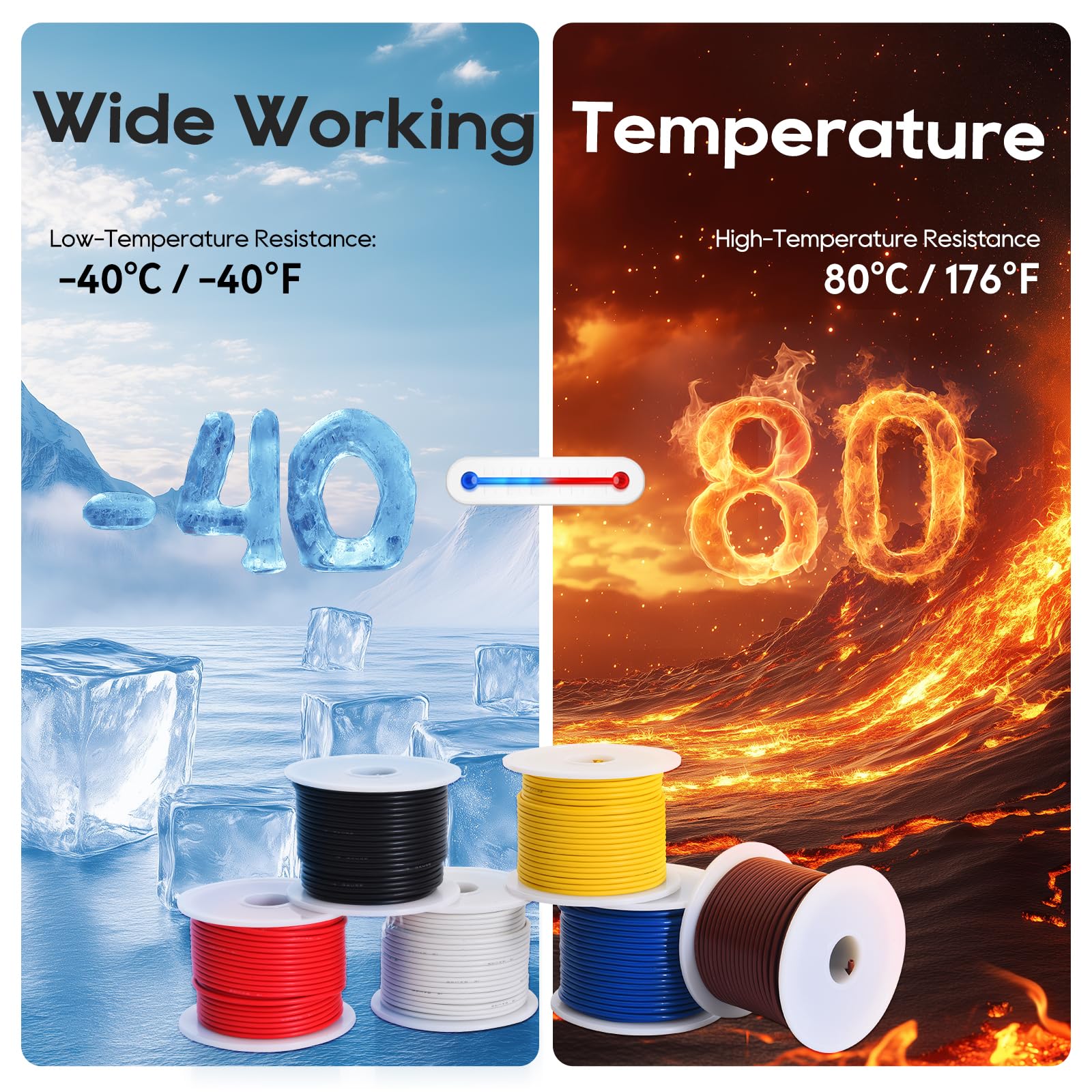 Snapklik.com : TOPDC 16 Gauge Electrical Wire, 6 Colors, 100FT Each ...