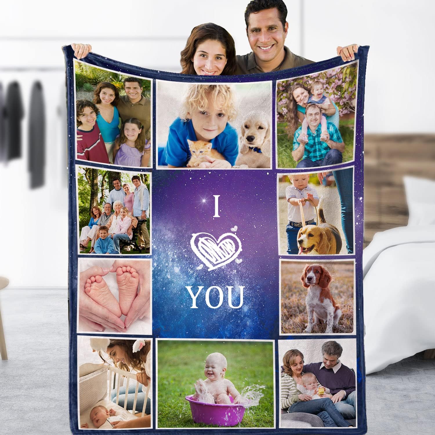Sevenway Regalo per la mamma coperta personalizzata con foto, crea una ...