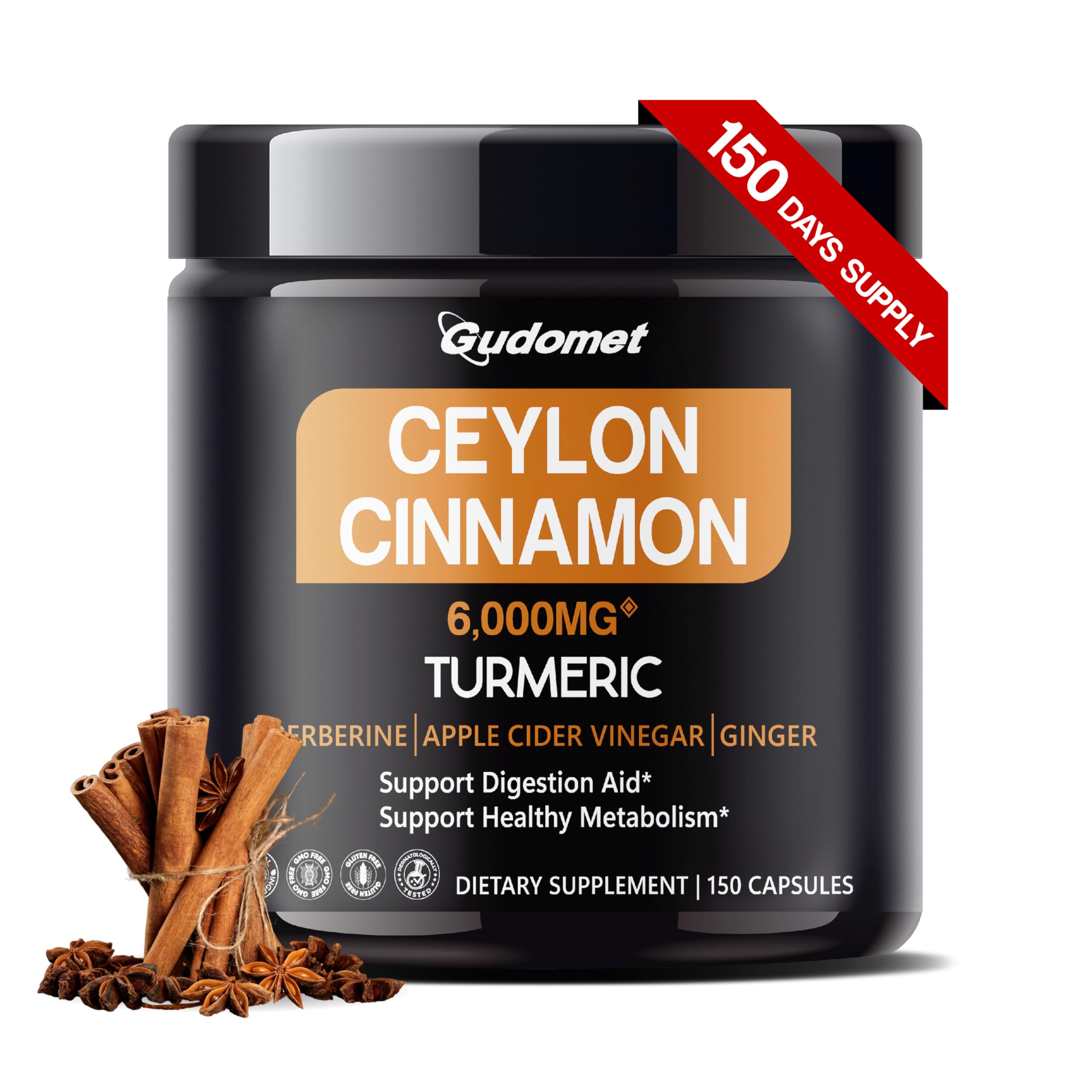 Amazon.com: Premium Ceylon Cinnamon 6000mg with Turmeric, Berberine ...