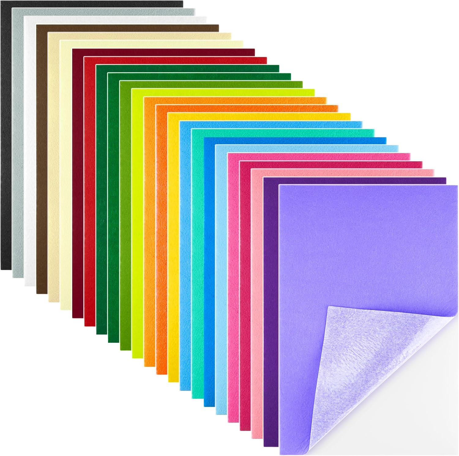 Morcheiong 24 Pcs Self Adhesive Felt Sheet Soft Felt Sheets with ...