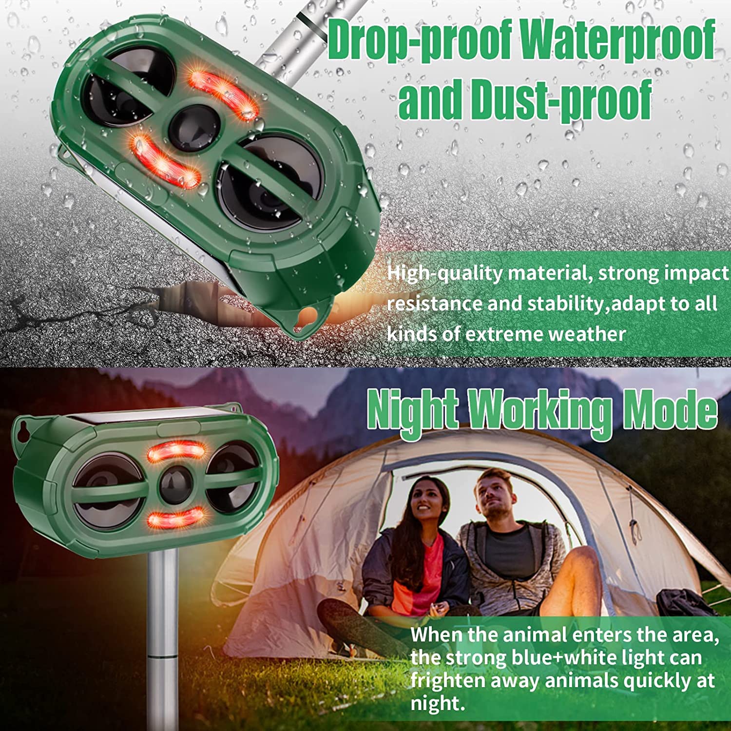 Outdoor Solar Powered Animal Repeller,2023 New Ultrasonic Animal ...