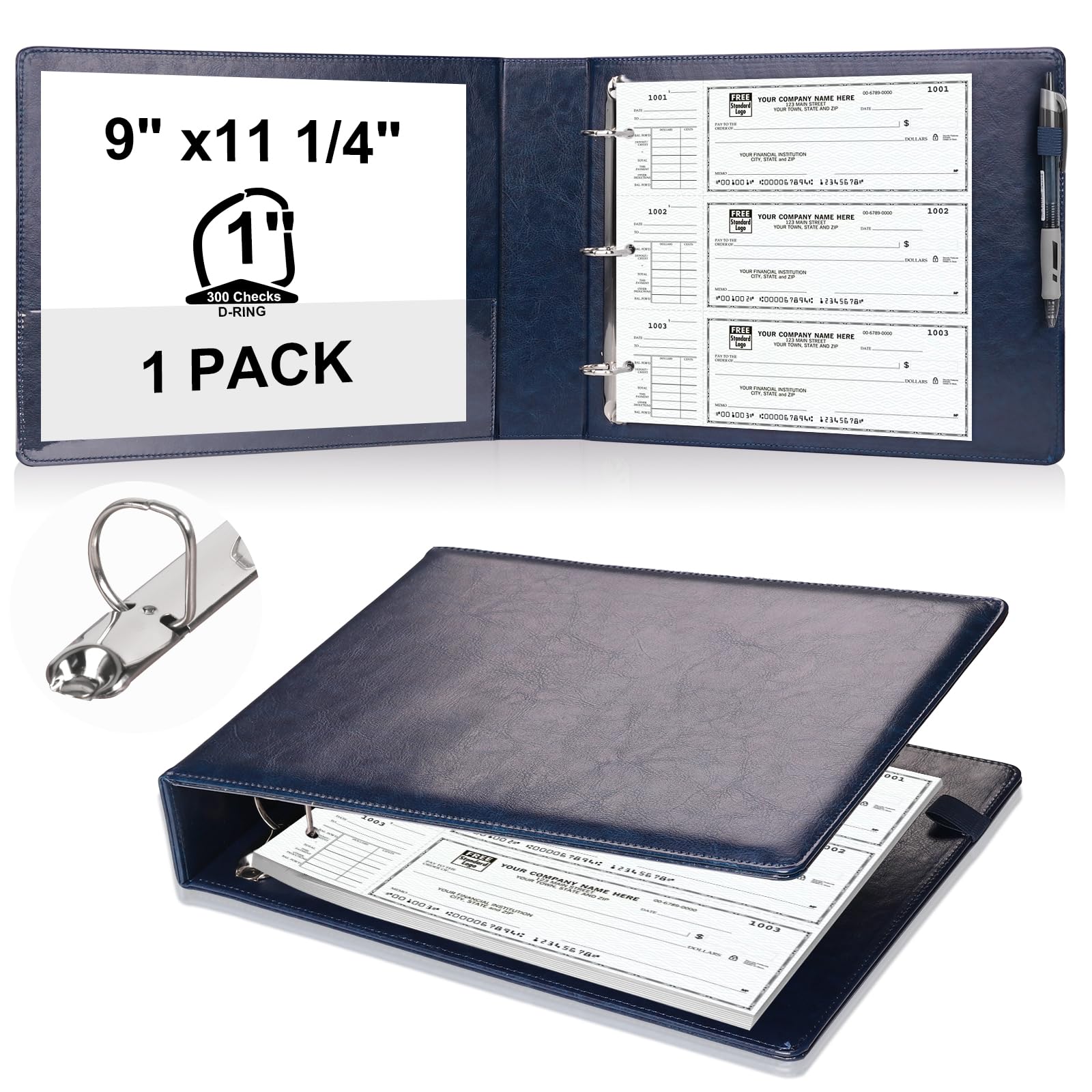 Snapklik.com : Pu Leather 3 Rings Check Binder For End-Stub Deskbook ...