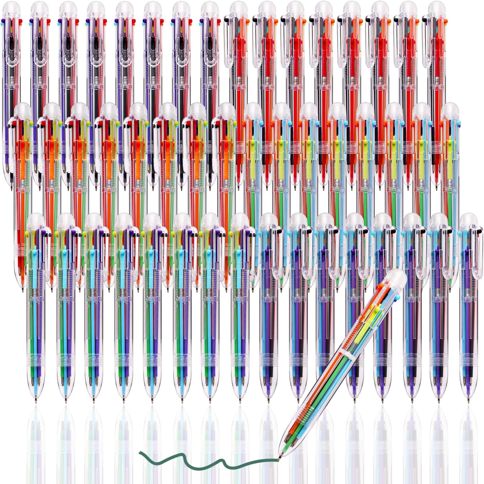 Amazon.com : Aodaer 48 Pieces Multicolor Ballpoint Pens 0.5 mm 6 Colors ...