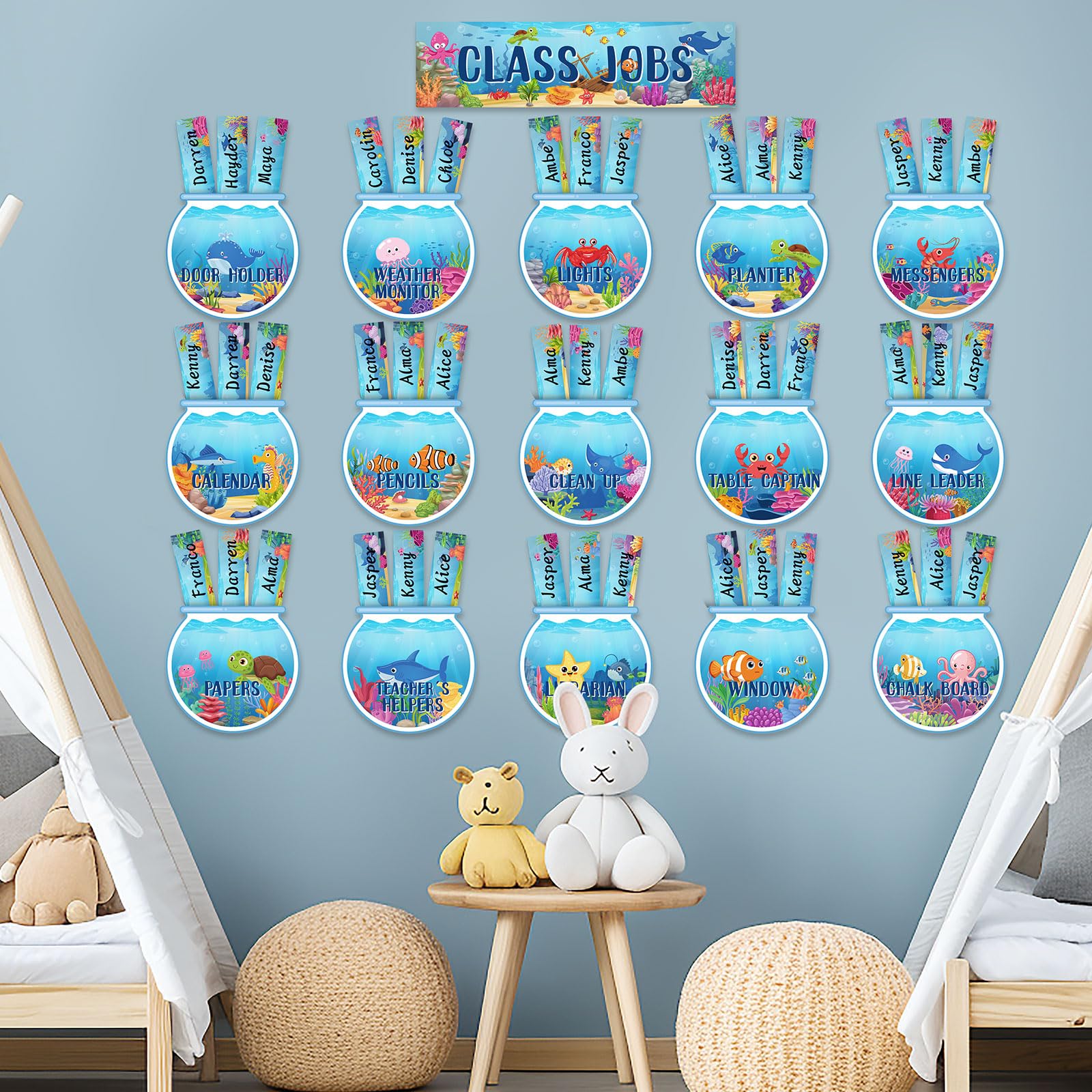 Snapklik.com : Pasimy 81 Pcs Sea Animals Class Jobs Chart Summer Ocean ...