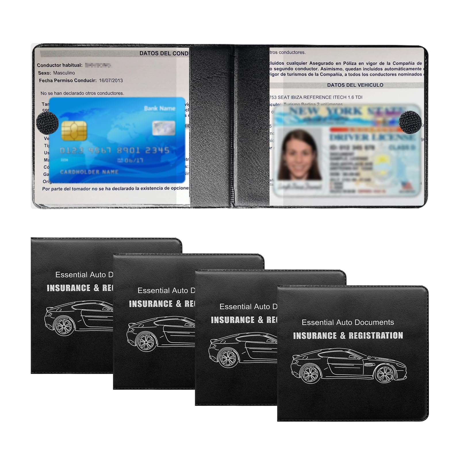 Amazon.com: Kewucn 4 PCS Car Registration Insurance Holder, 5.2" × 4.8 ...