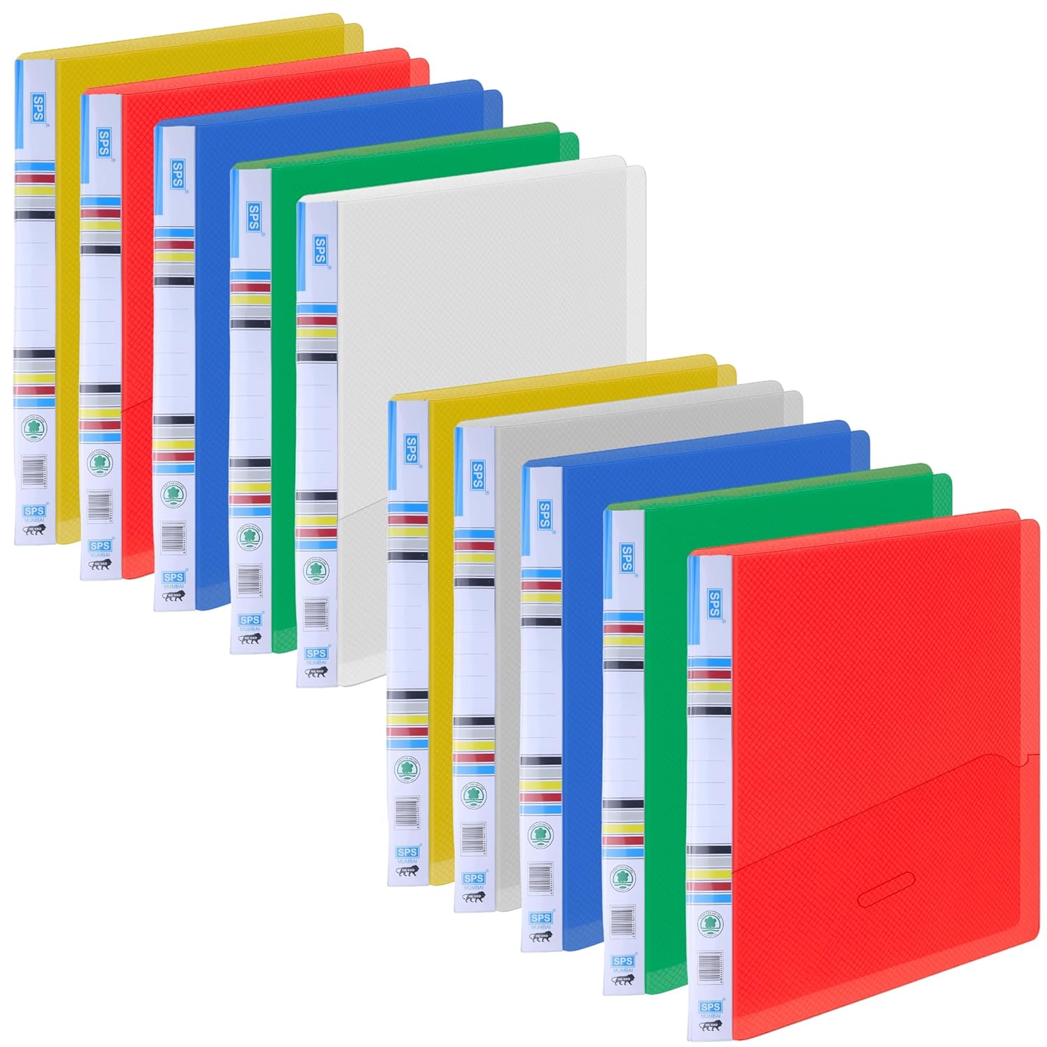 SPS Colored Report File – Set of 10 | Plastic File for A4 Documents ...