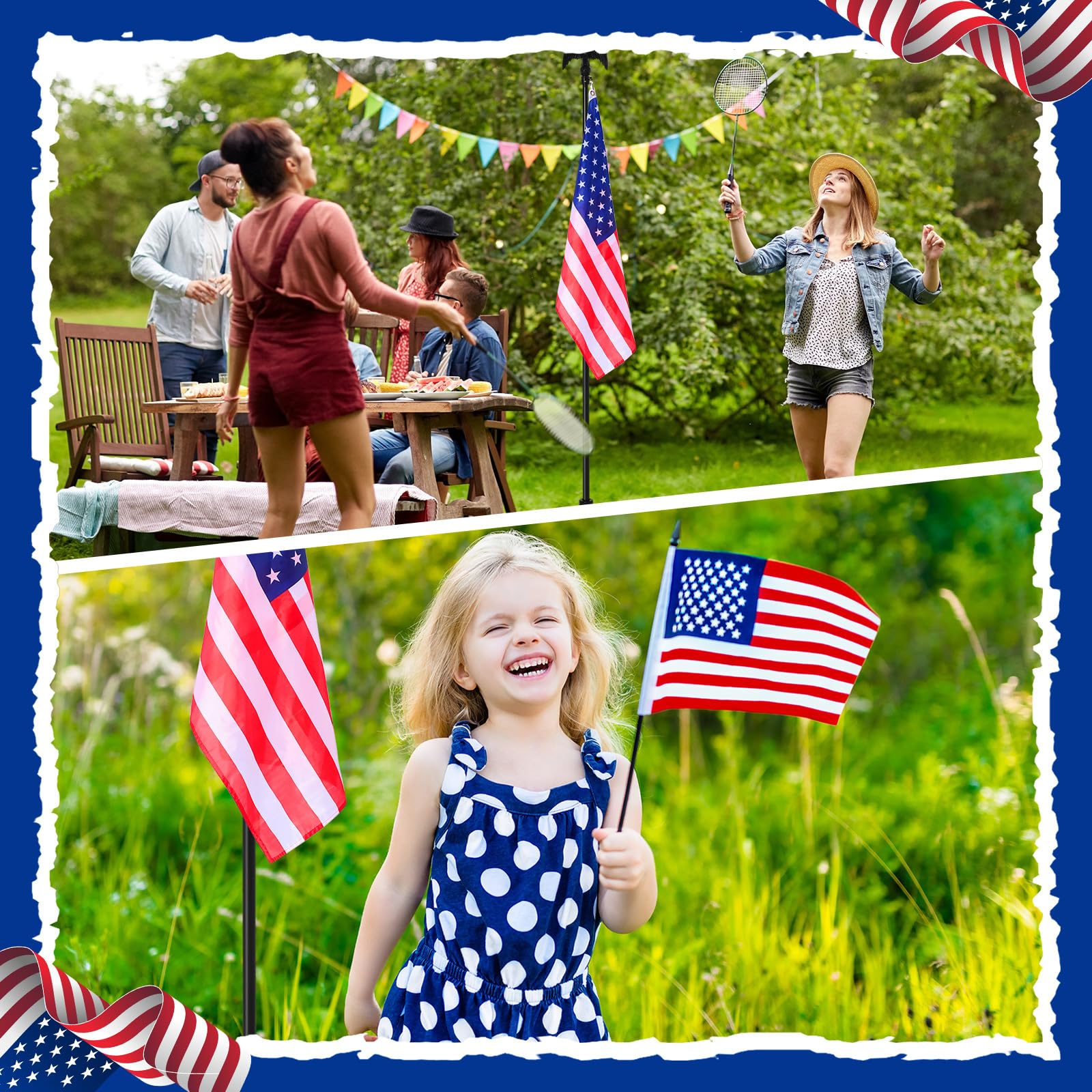 Snapklik.com : Zonon 4 Pcs 8ft Telescoping Indoor Flag Pole Kit 4th Of ...