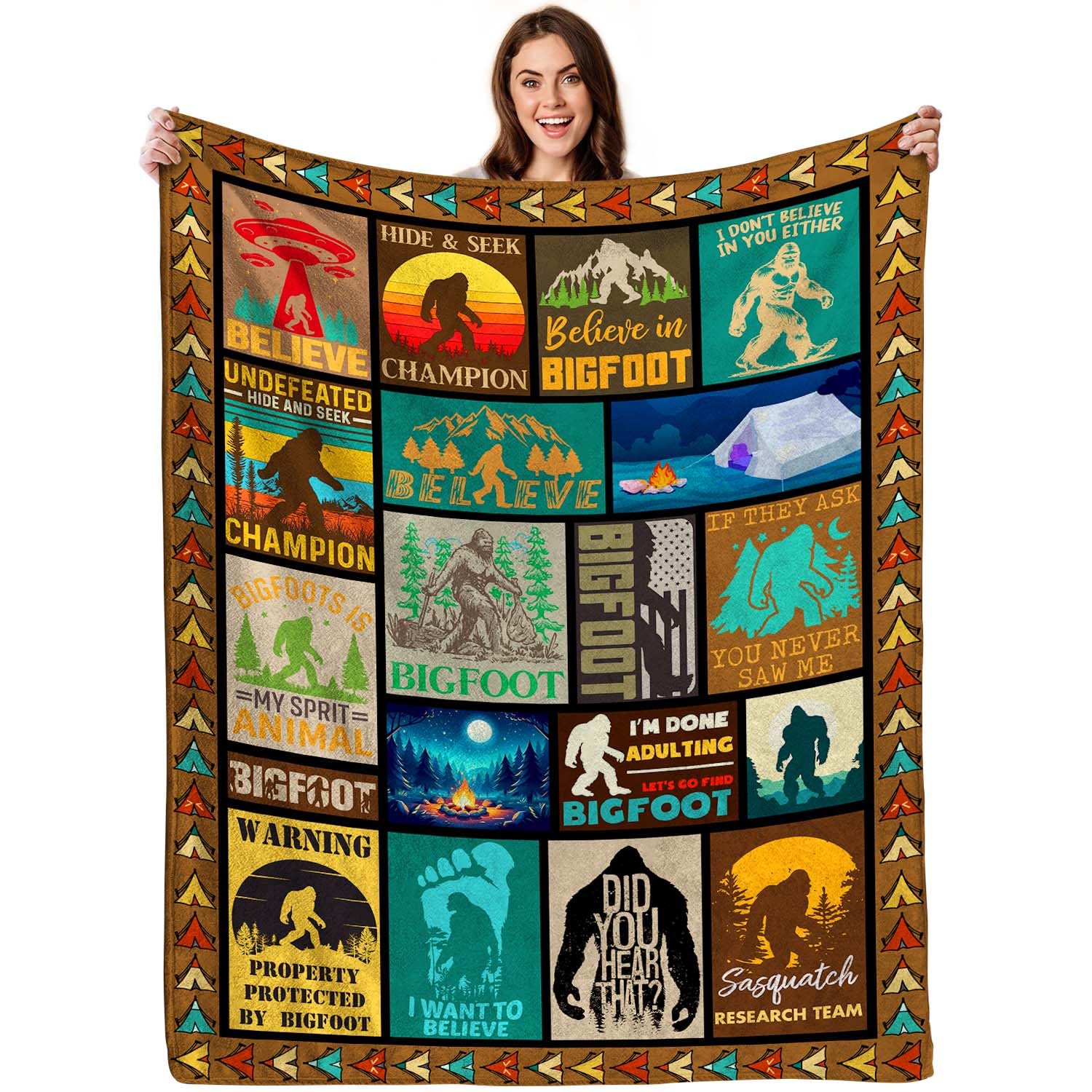 Amazon.com: Bigfoot Sasquatch Gifts - Bigfoot Throw Blanket for Men ...