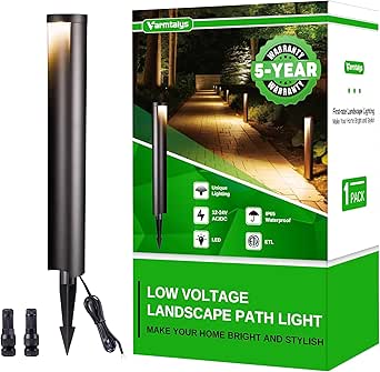 Varmtalys Landscape Path Lights, 12V Low Voltage Pathway Lights Wired ...
