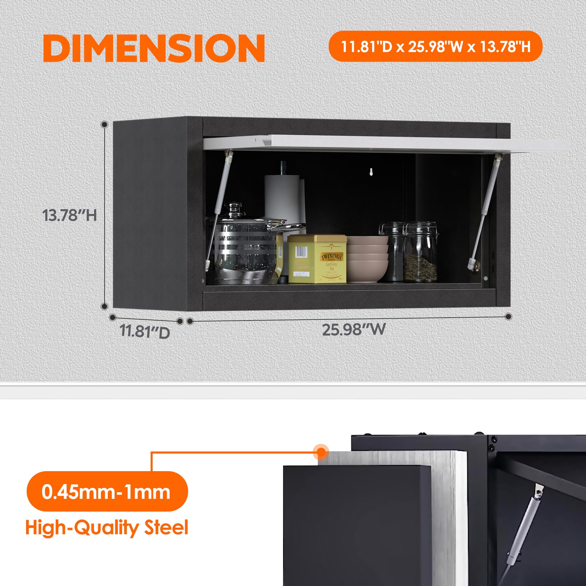 Snapklik.com : GangMei Metal Wall Storage Cabinet, Small Kitchen Wall ...
