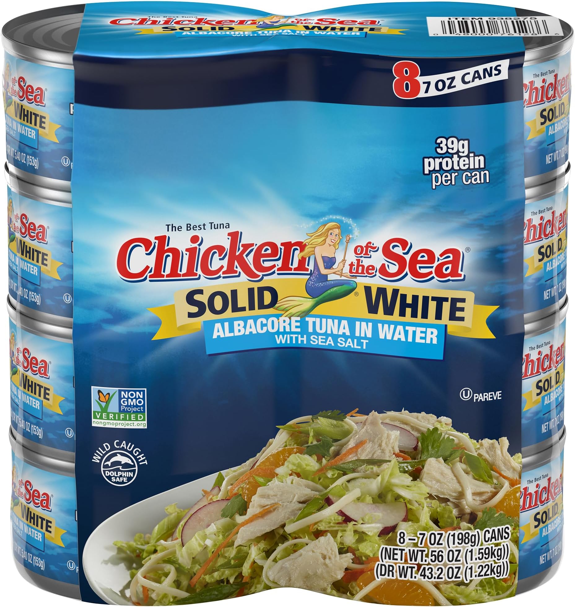 Amazon.com: Chicken of the Sea Solid White Albacore Tuna in Water, Wild ...
