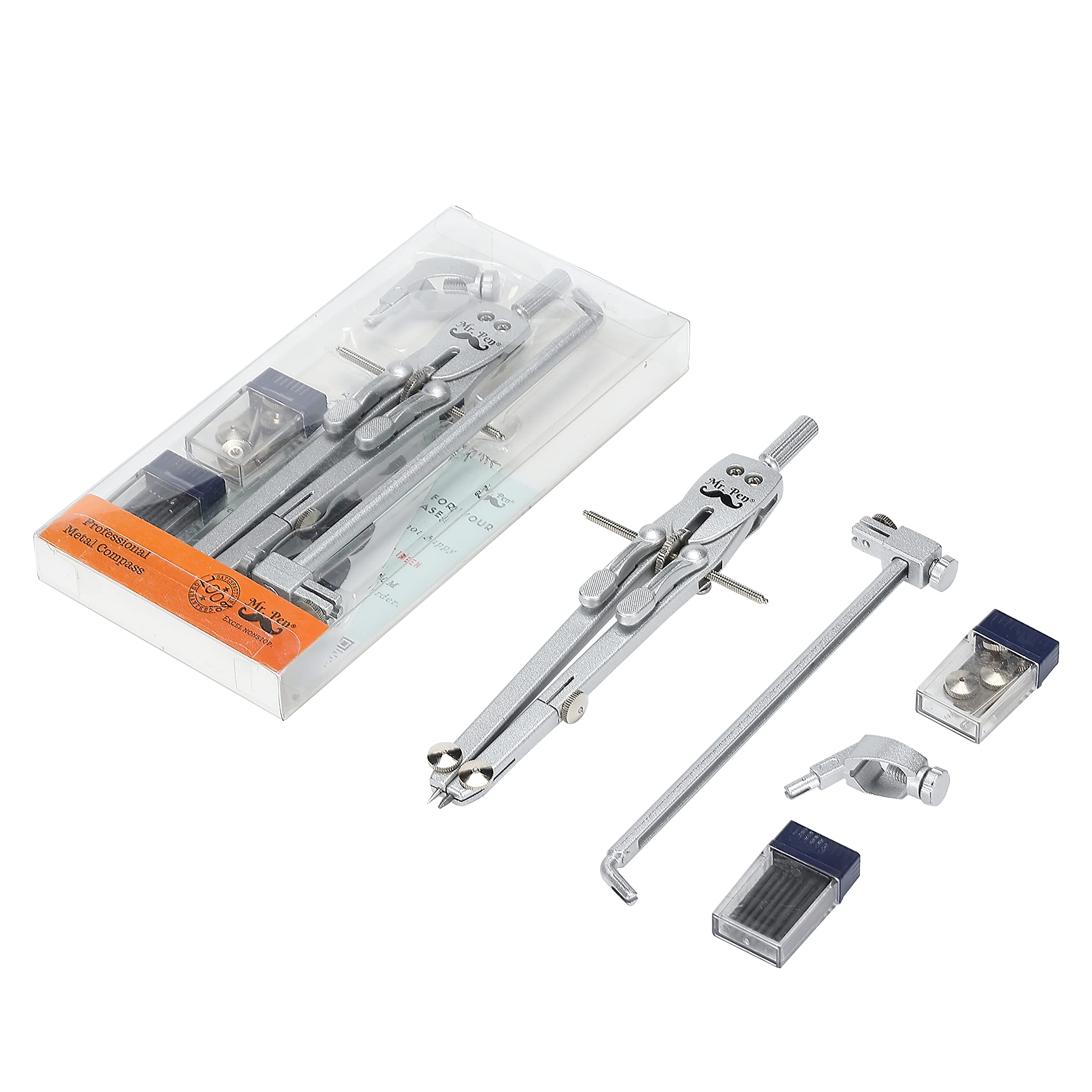 Buy Mr. Pen- Professional Metal Compass with Wheel, Lock and Extension ...