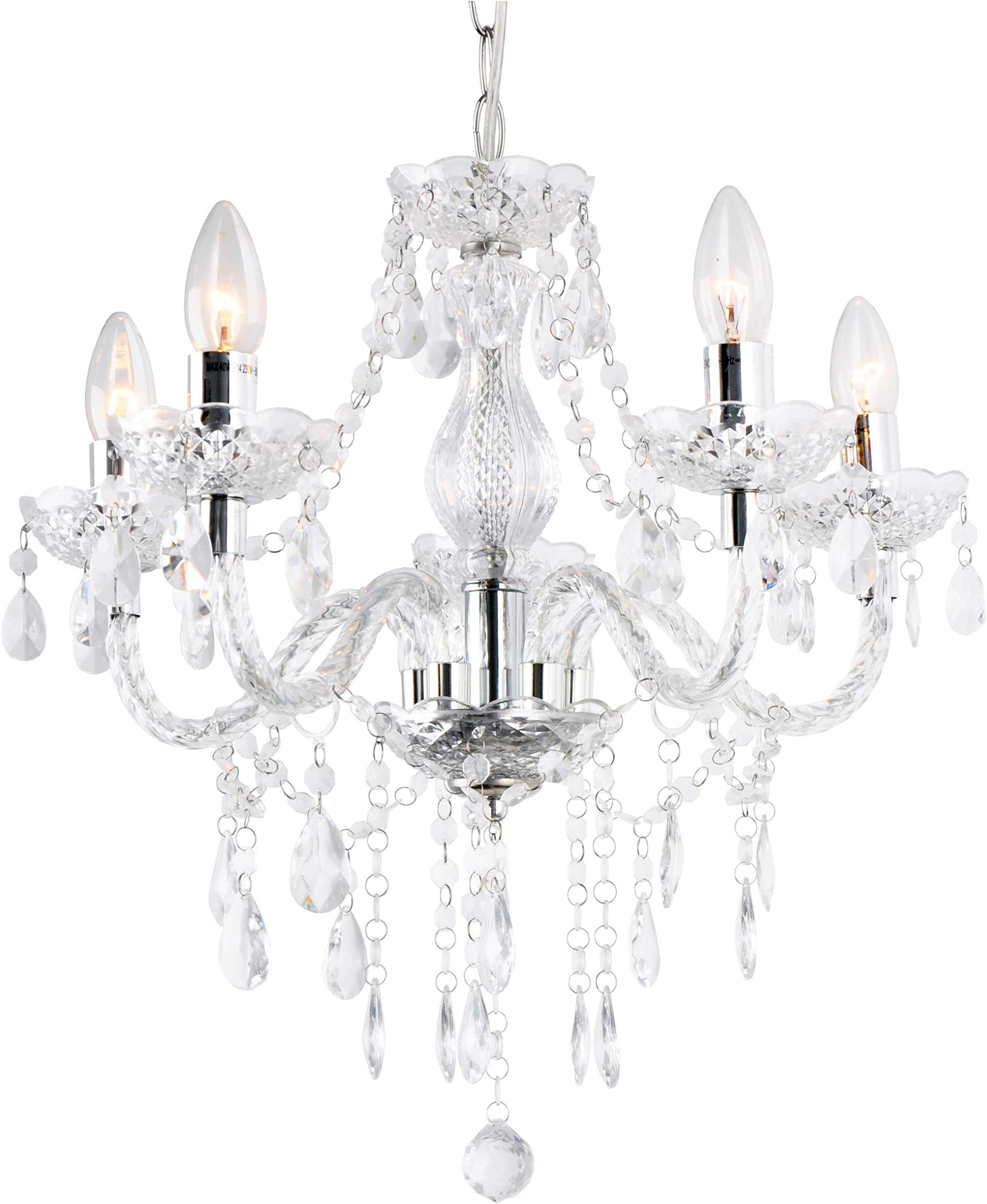 Traditional Cream Ornate Vintage Style Shabby Chic 5 Way Ceiling Light ...