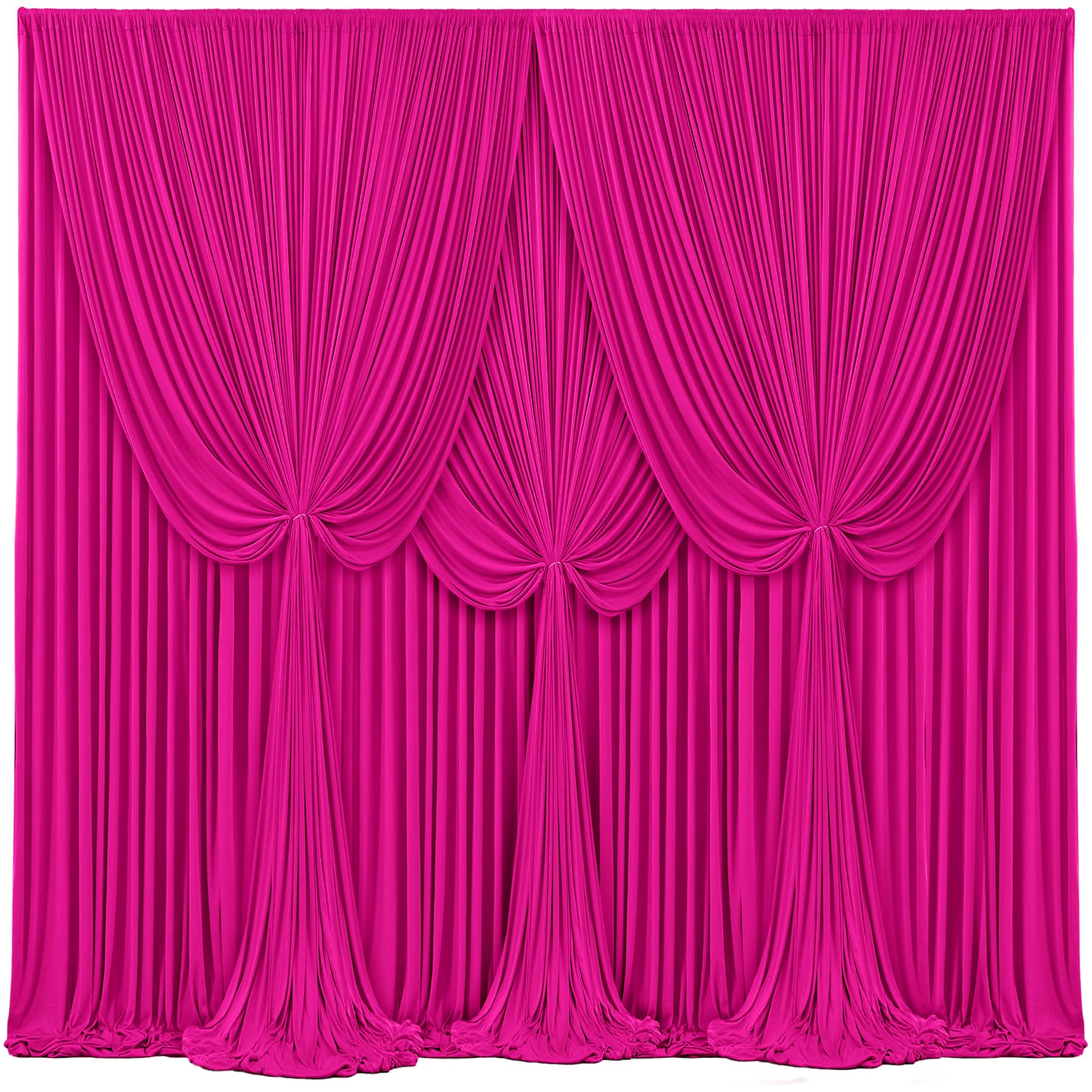 Amazon.com : 4 Panels Hot Pink Backdrop Curtains for Wedding Party ...