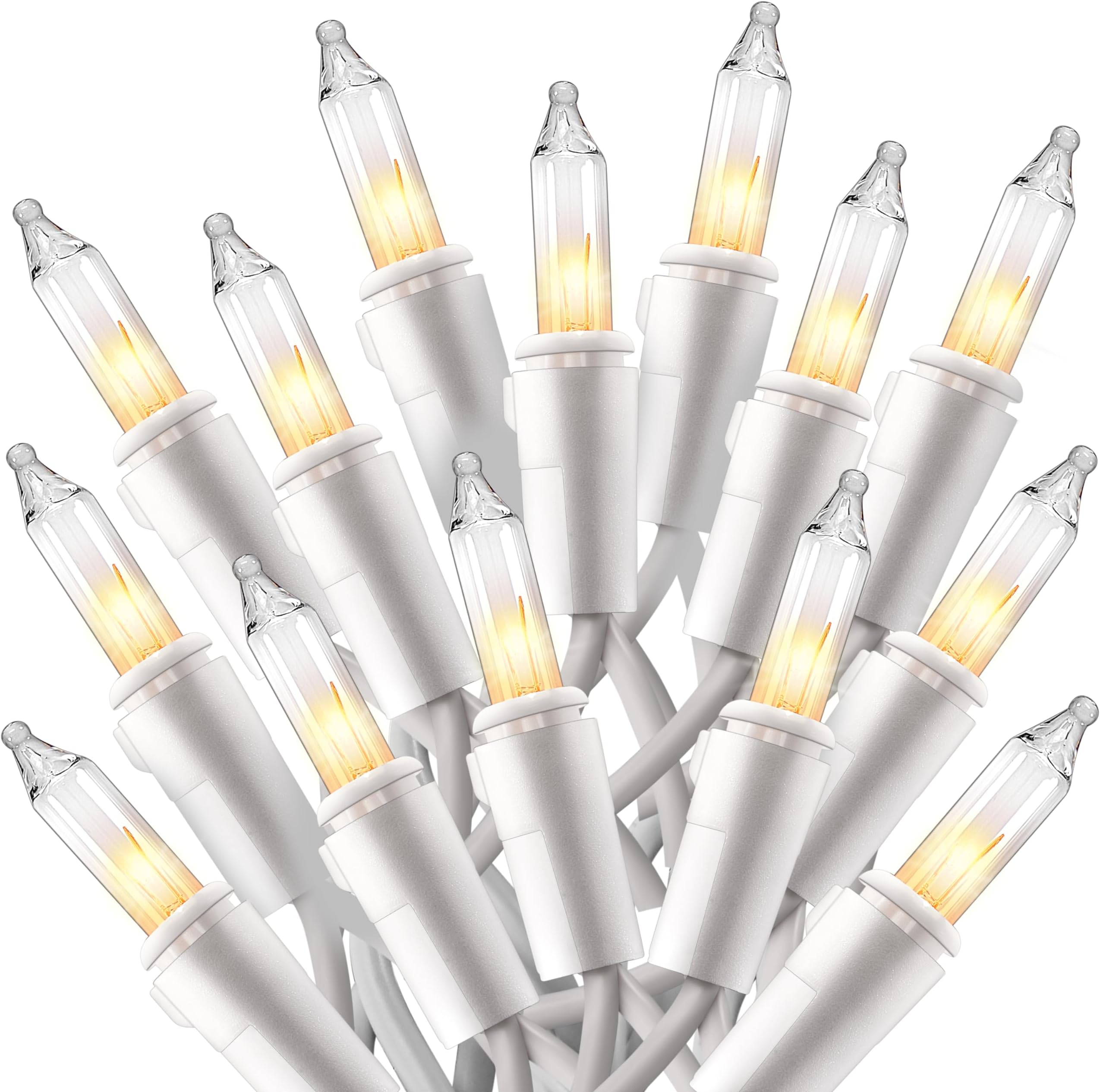 Amazon.com: MULTI-SPARKING Clear Christmas Lights 35 Count ...