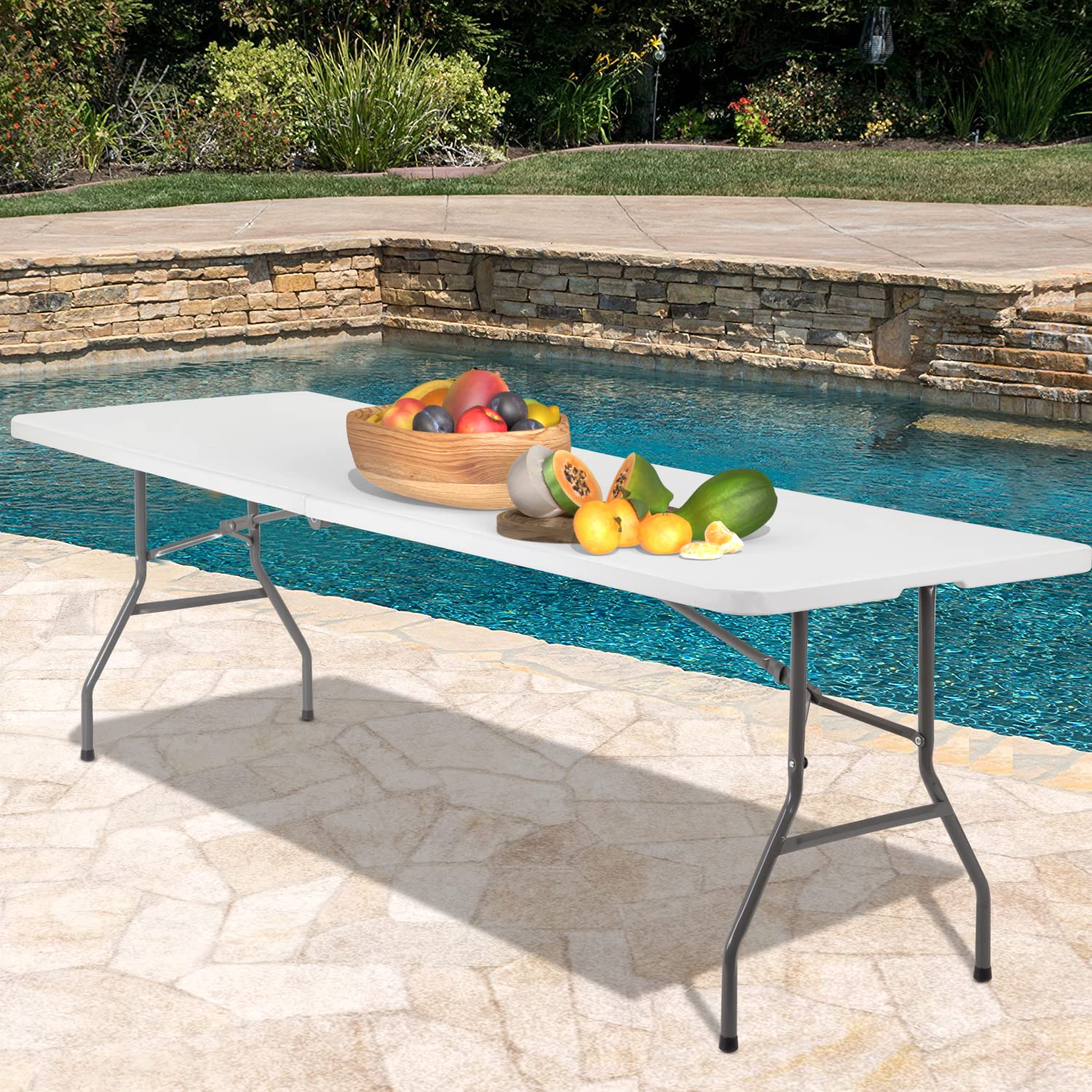 Snapklik.com : PayLessHere Outdoor Dining Table 8FT Plastic Camping ...