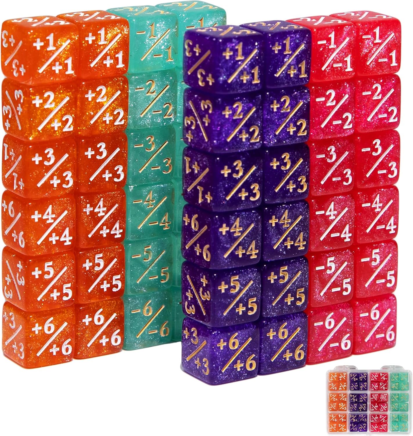 Amazon.com: SIXPOINTS 48Pcs 12mm MTG Counter Dice Plus 1 Life Counters ...