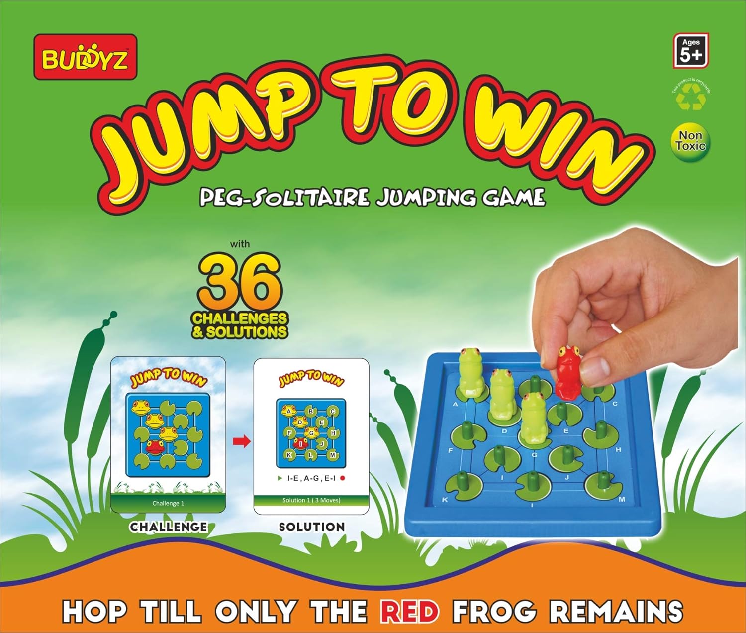 Buy SMART PICKS Jump to Win Game, Peg-Solitaire Jumping Game for Kids ...