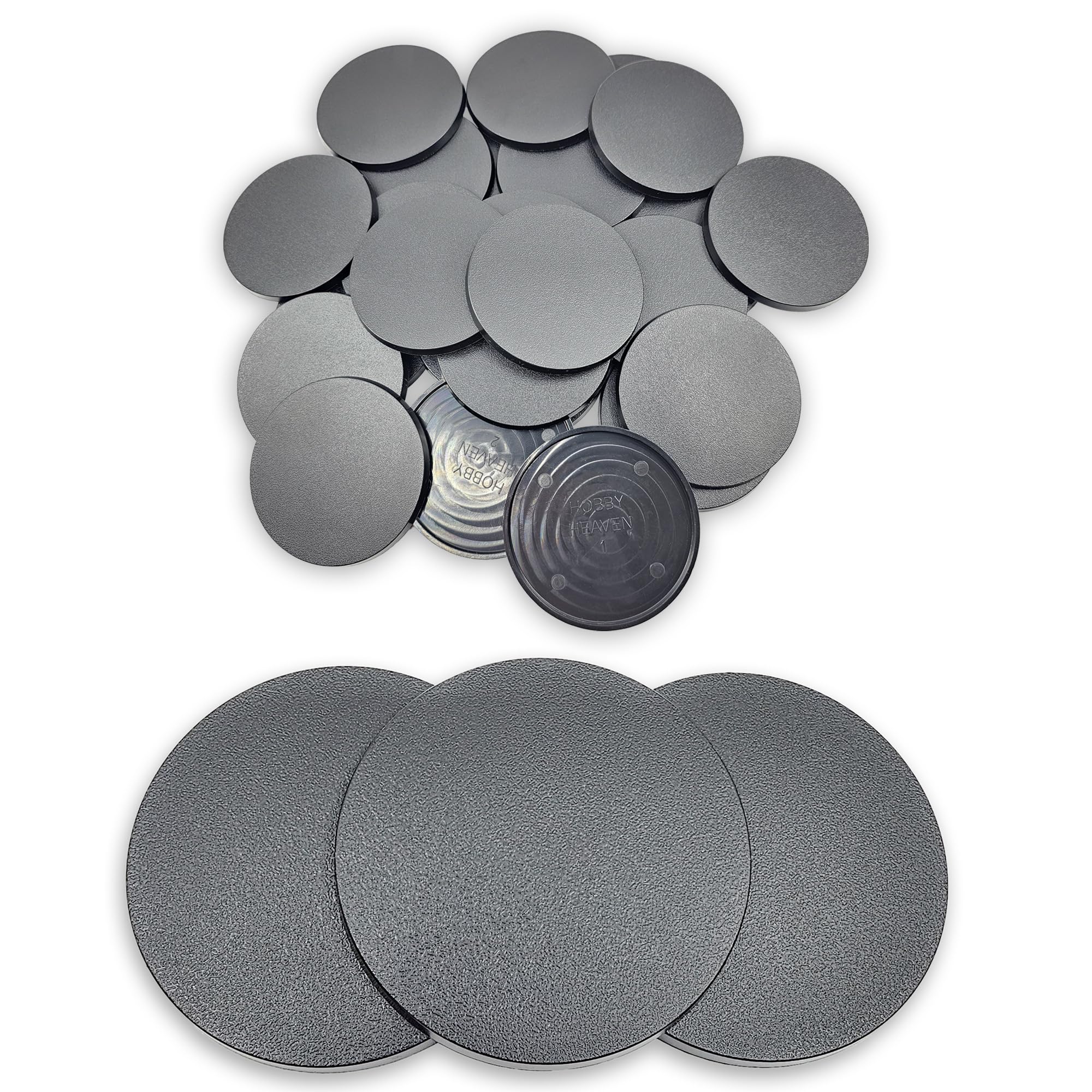 Hobby Heaven 80mm Round Plastic Warhammer Bases - Black Miniature Bases ...